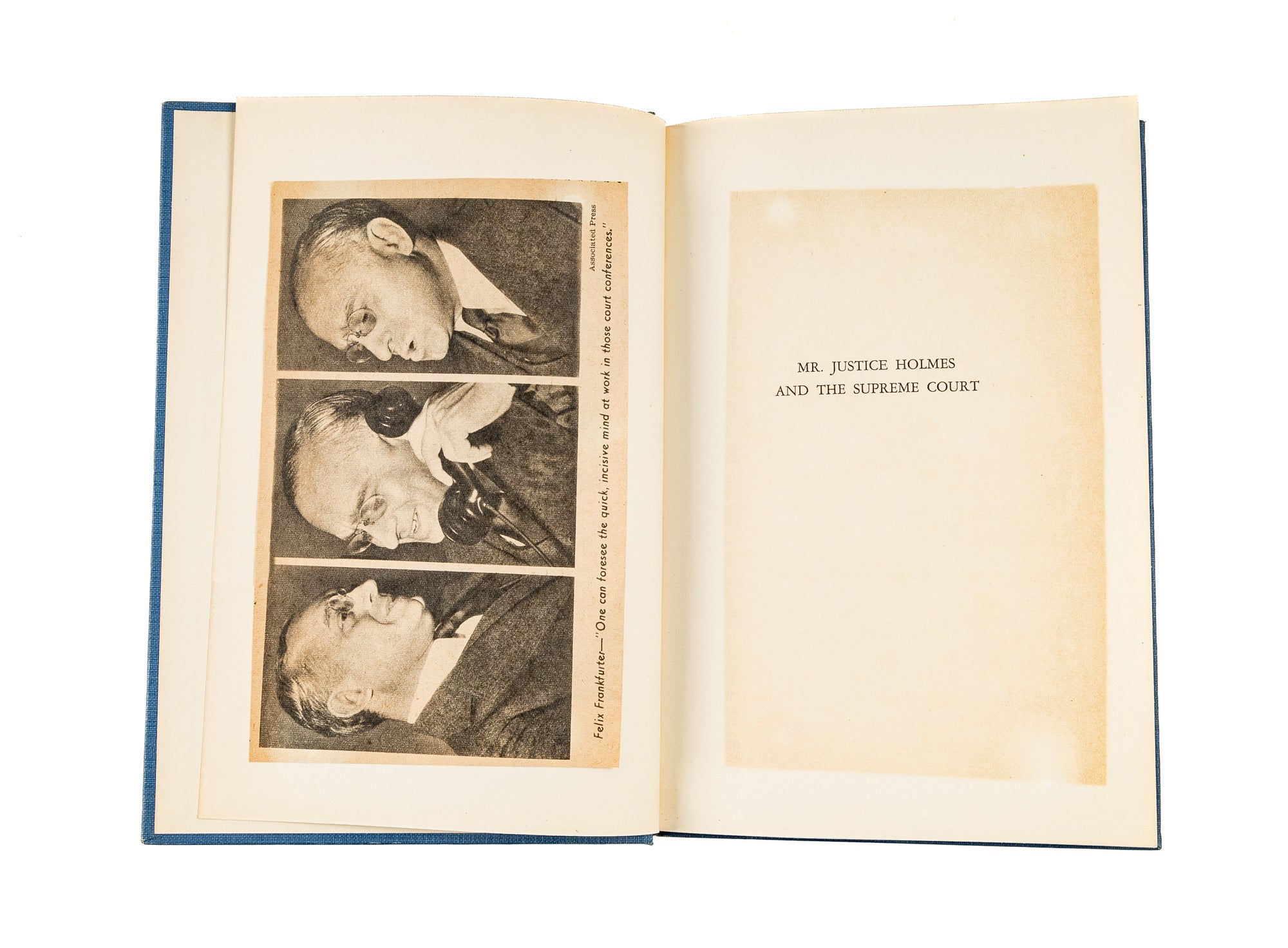 Mr Justice Holmes and The Supreme Court, Inscribed by Frankfurter by ...