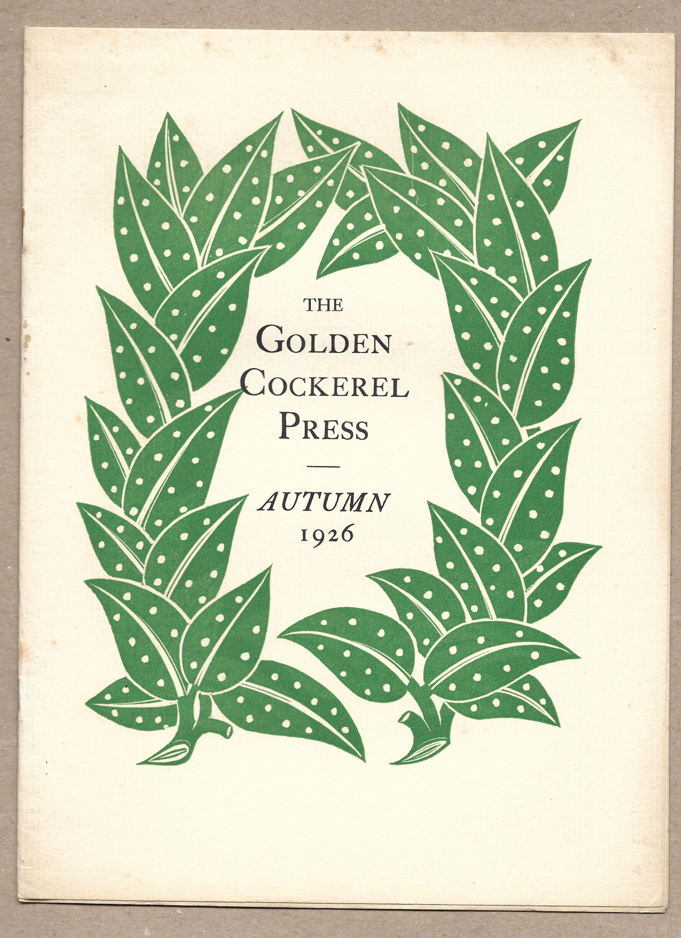 The Golden Cockerel Press - Autumn 1926 [Book List] by Robert Gibbings ...