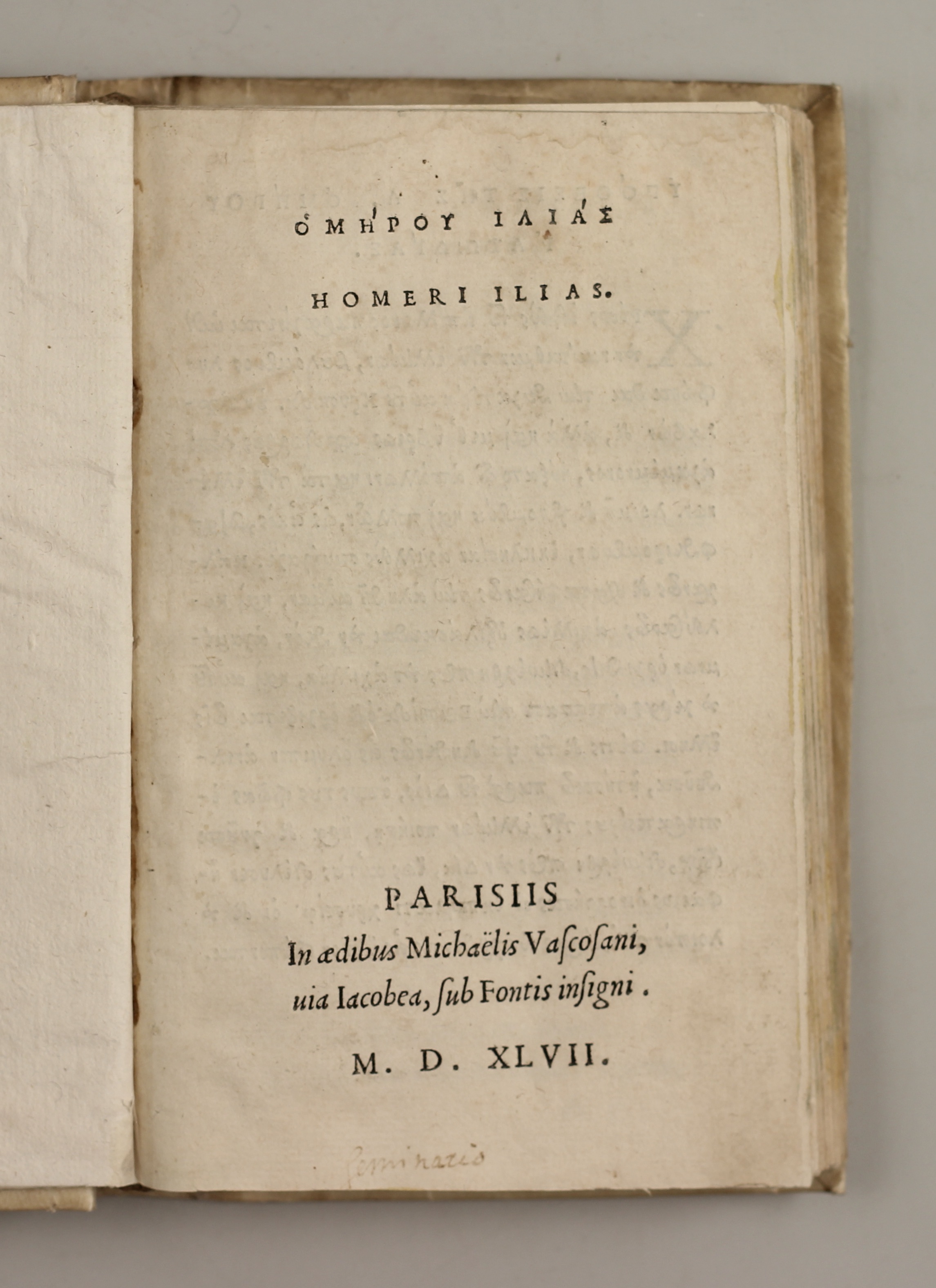Ilias (books 1-8). Printed in Greek. von Homer:: (1547) | Dinter