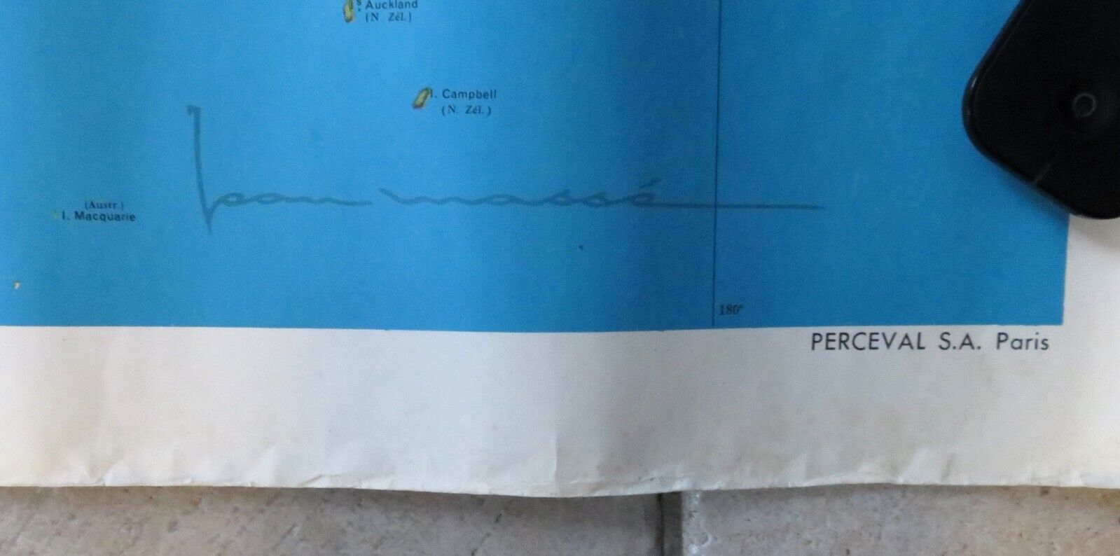 planisphère air france by jean MASSE: Signed by Author(s) Map | la ...