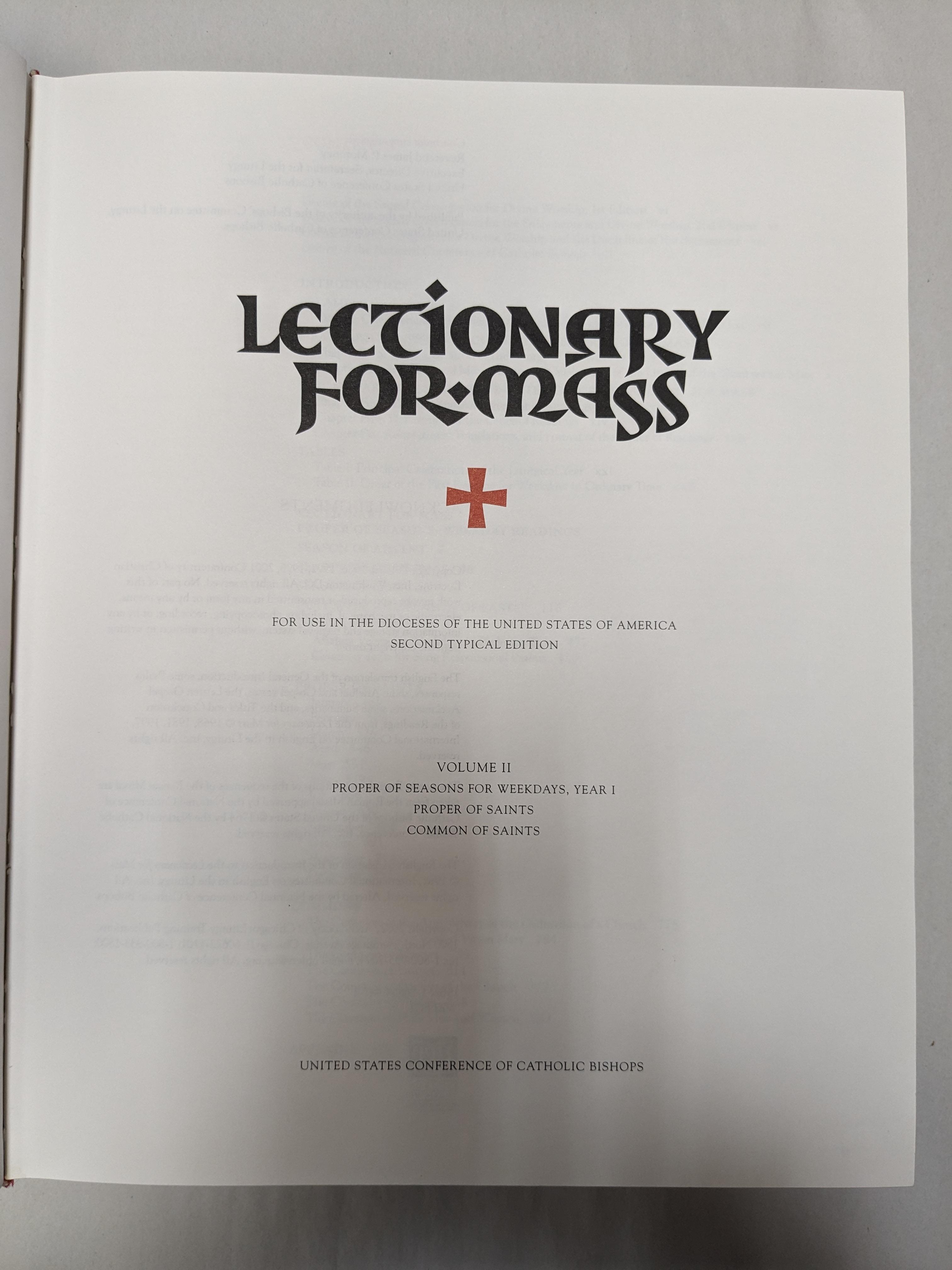 Lectionary for Mass: For Use in the Dioceses of the United States of ...