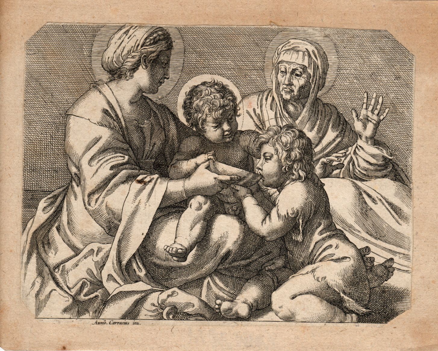 Maria mit Jesus, einem weiteren Knaben und der Heiligen Anna. von ...