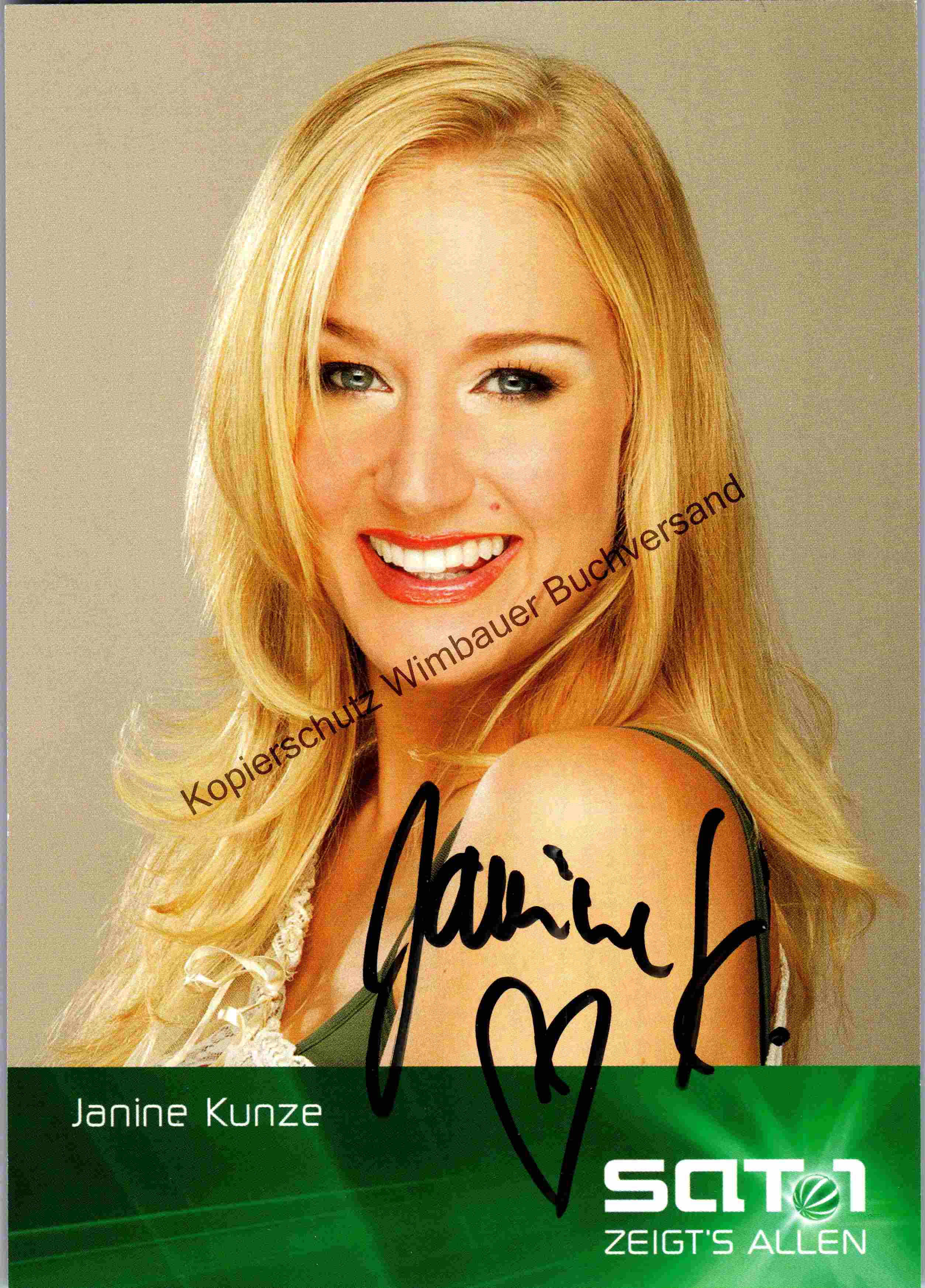 Original Autogramm Janine Kunze /// Autograph signiert signed signee ...