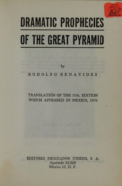Dramatic prophecies of the Great Pyramid . Translation of the 11th ...