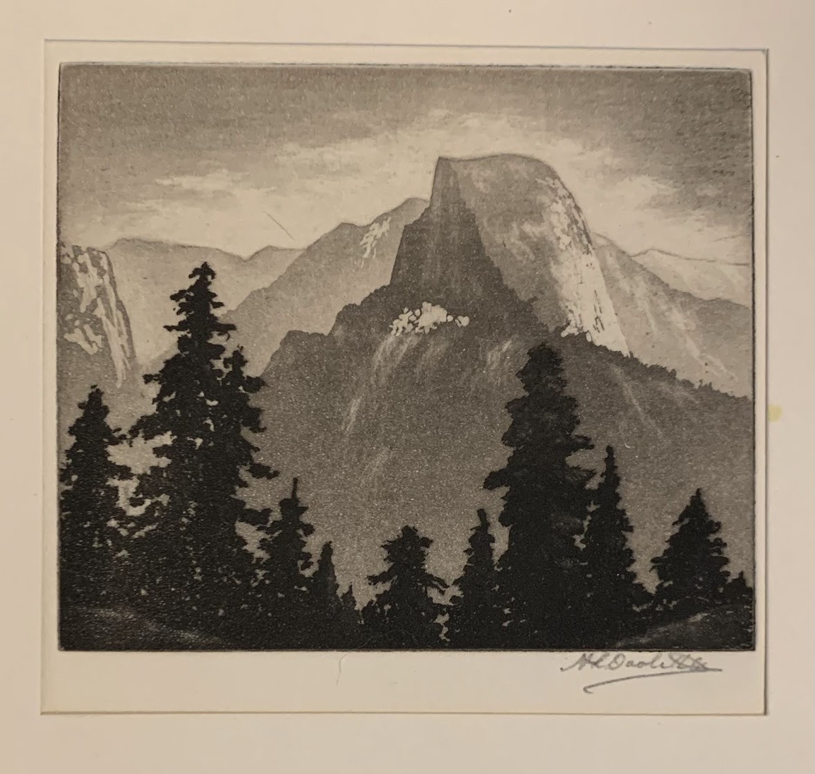 Yosemite Half Dome Etching Ca. 1938 With John Muir Quotation by ...