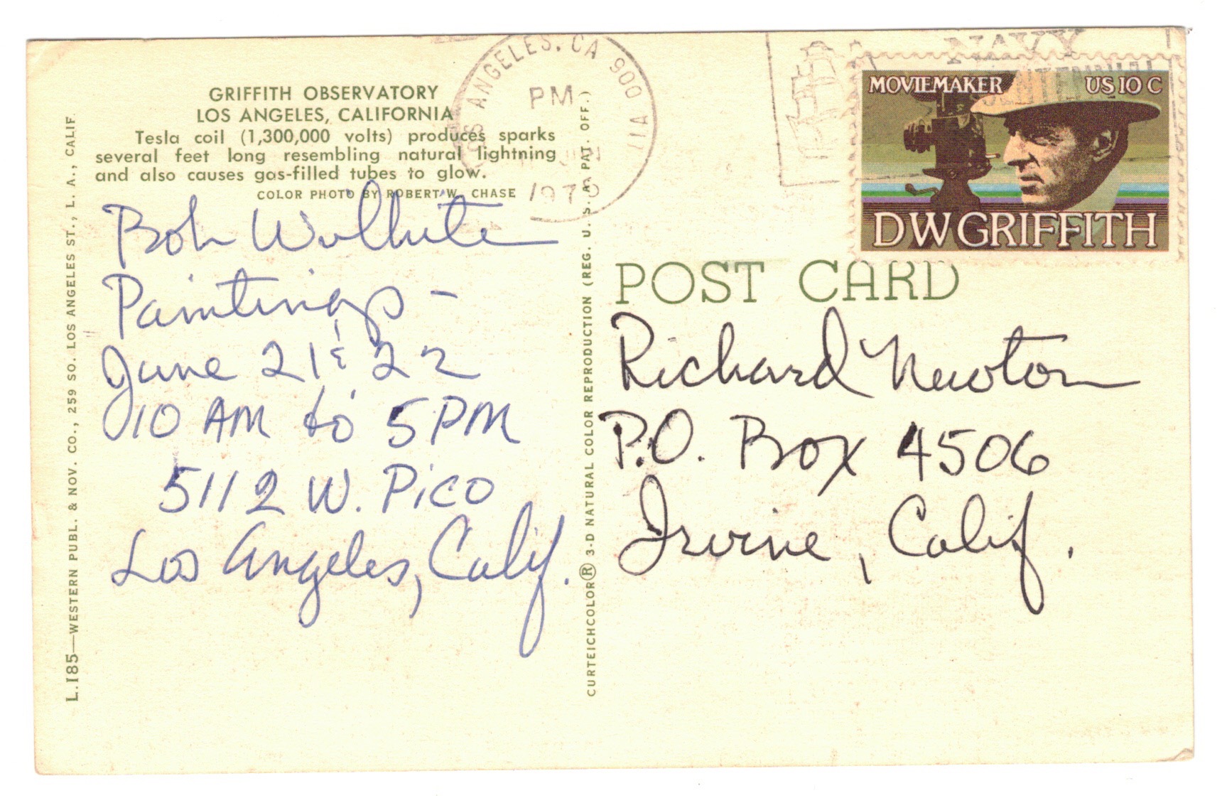 Robert Wilhite art invitation de Robert Wilhite: (1975) Manuscrito ...