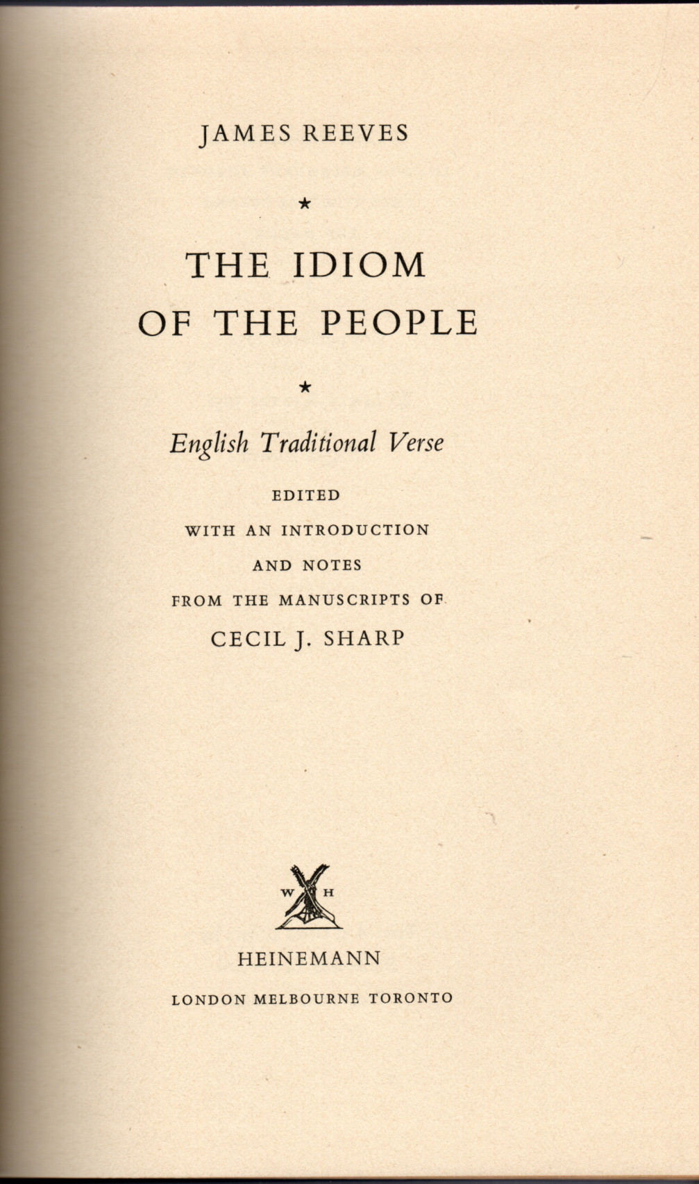 The Idiom of the People (English translation verse) by James Reeves ...
