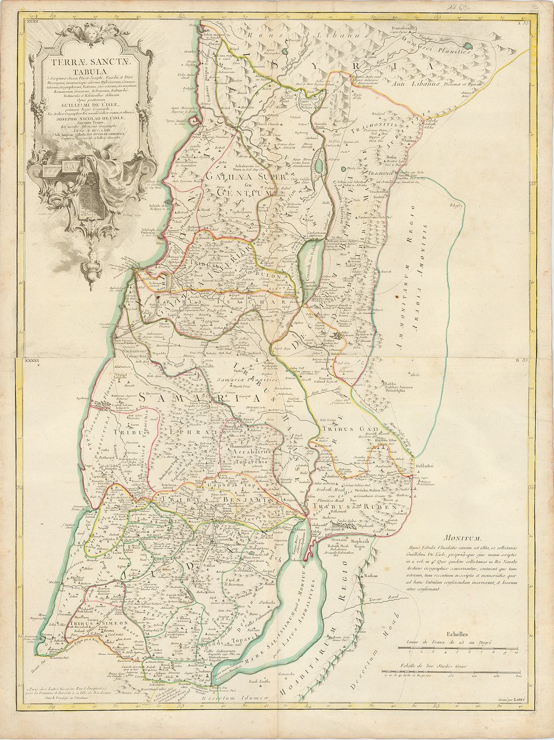 (The Holy Land). Terrae Sanctae Tabula è Scripturae Sacrae, Flavii ...