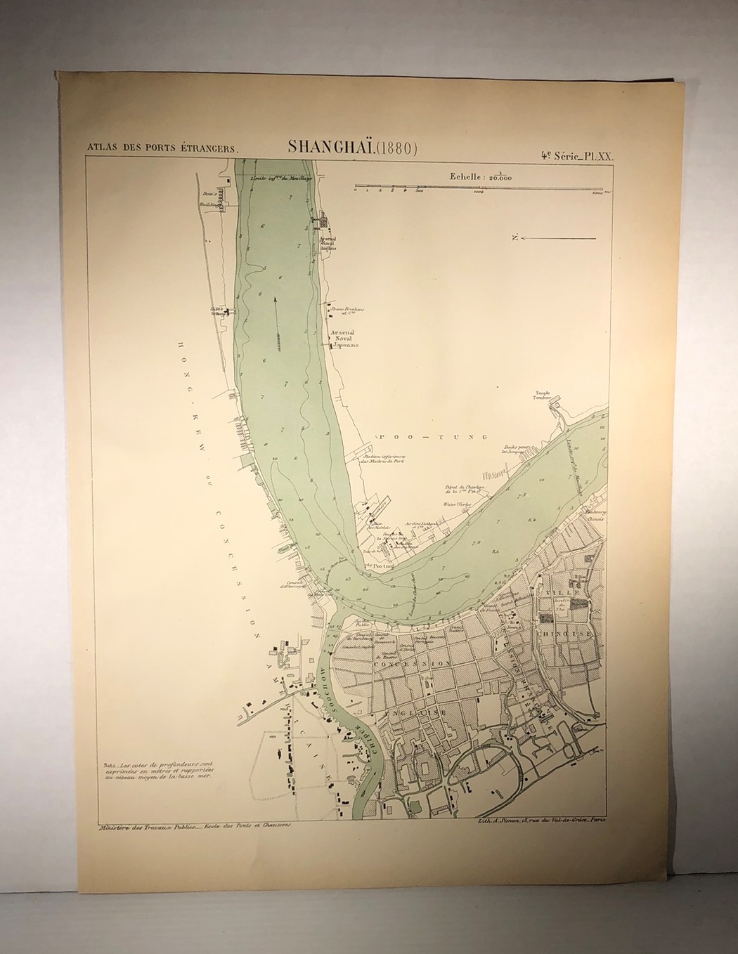 Map of Shangai, (China) (1880). Atlas des ports étrangers. von ...