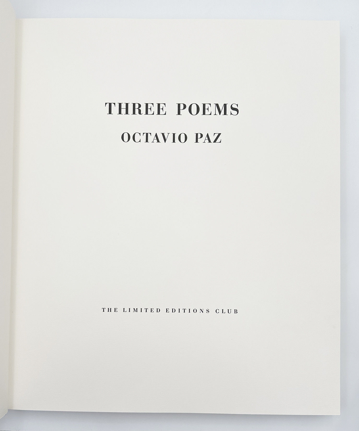 Three Poems by Paz, Octavio: As new (1987) Signed by Author(s) | Four ...