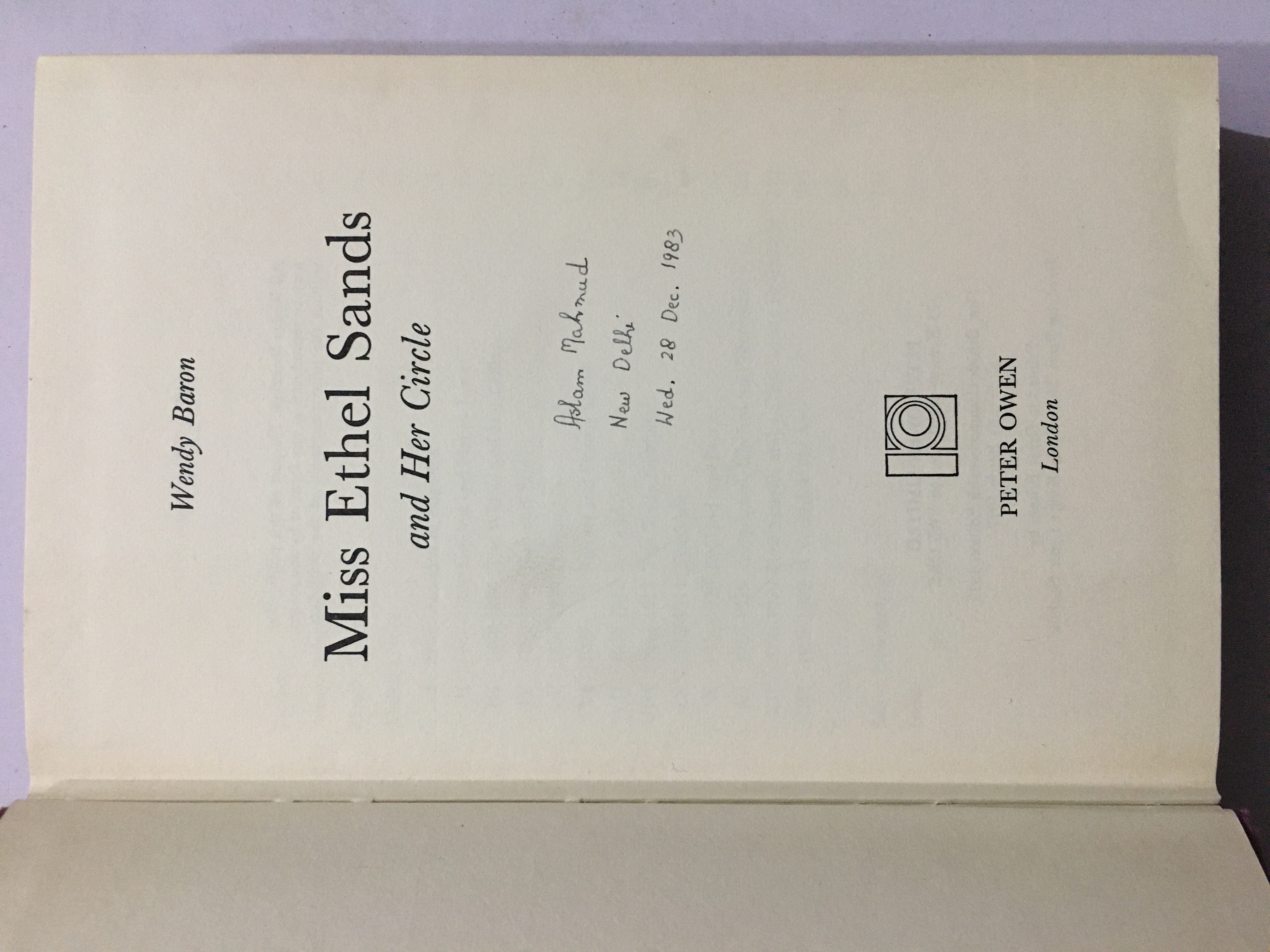 Miss Ethel Sands And Her Circle by Baron, Wendy: CONDITION - Used/ Good ...