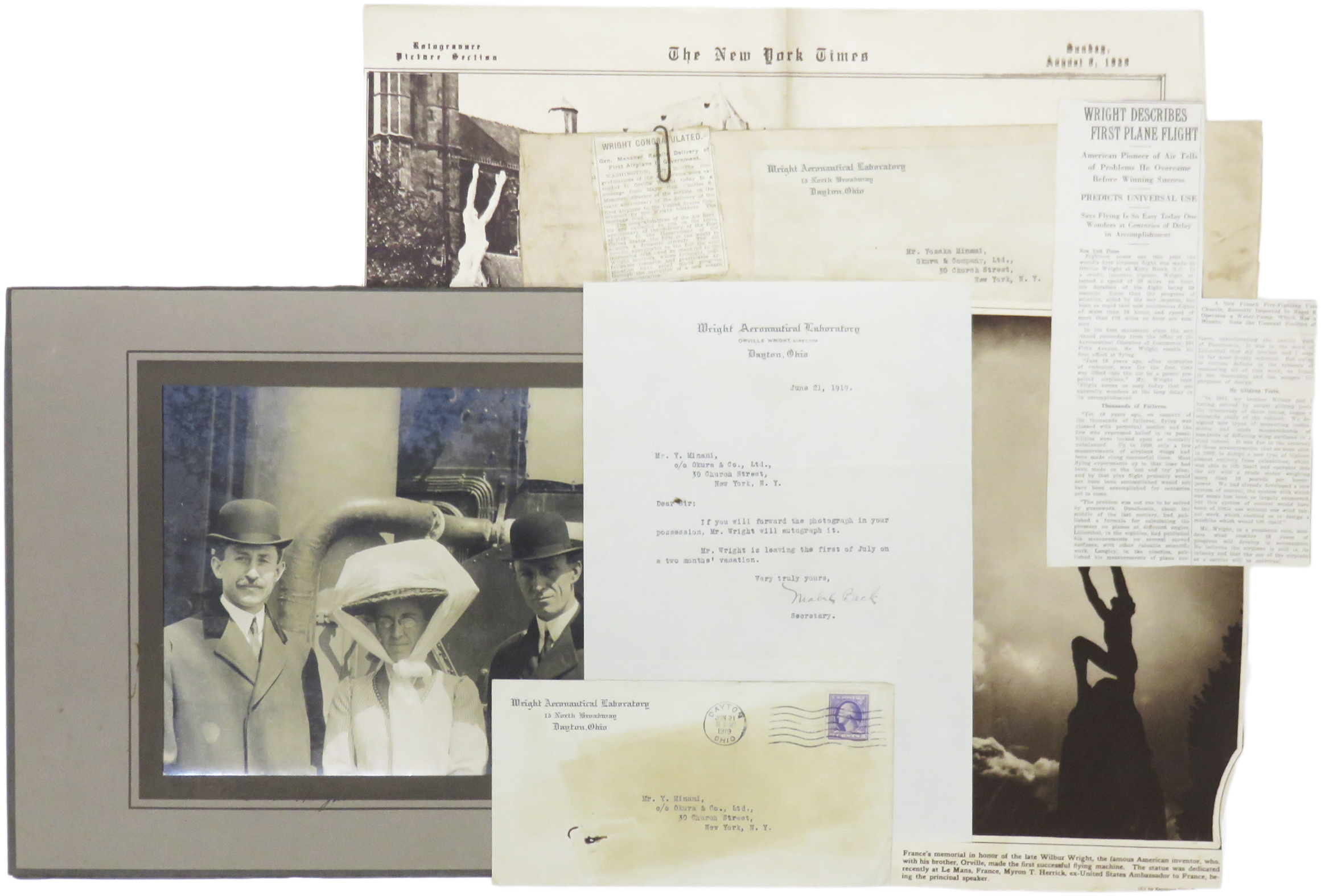 Signed Photograph of Wright brothers, Orville Wright. Original ...