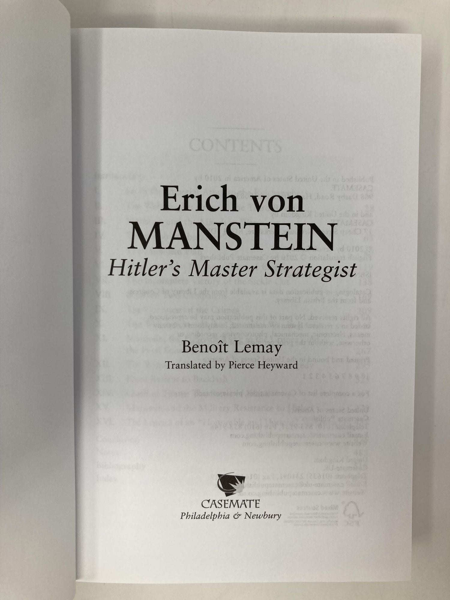 Erich von Manstein: Hitler's Master Strategist von Lemay, Benoit: Like ...