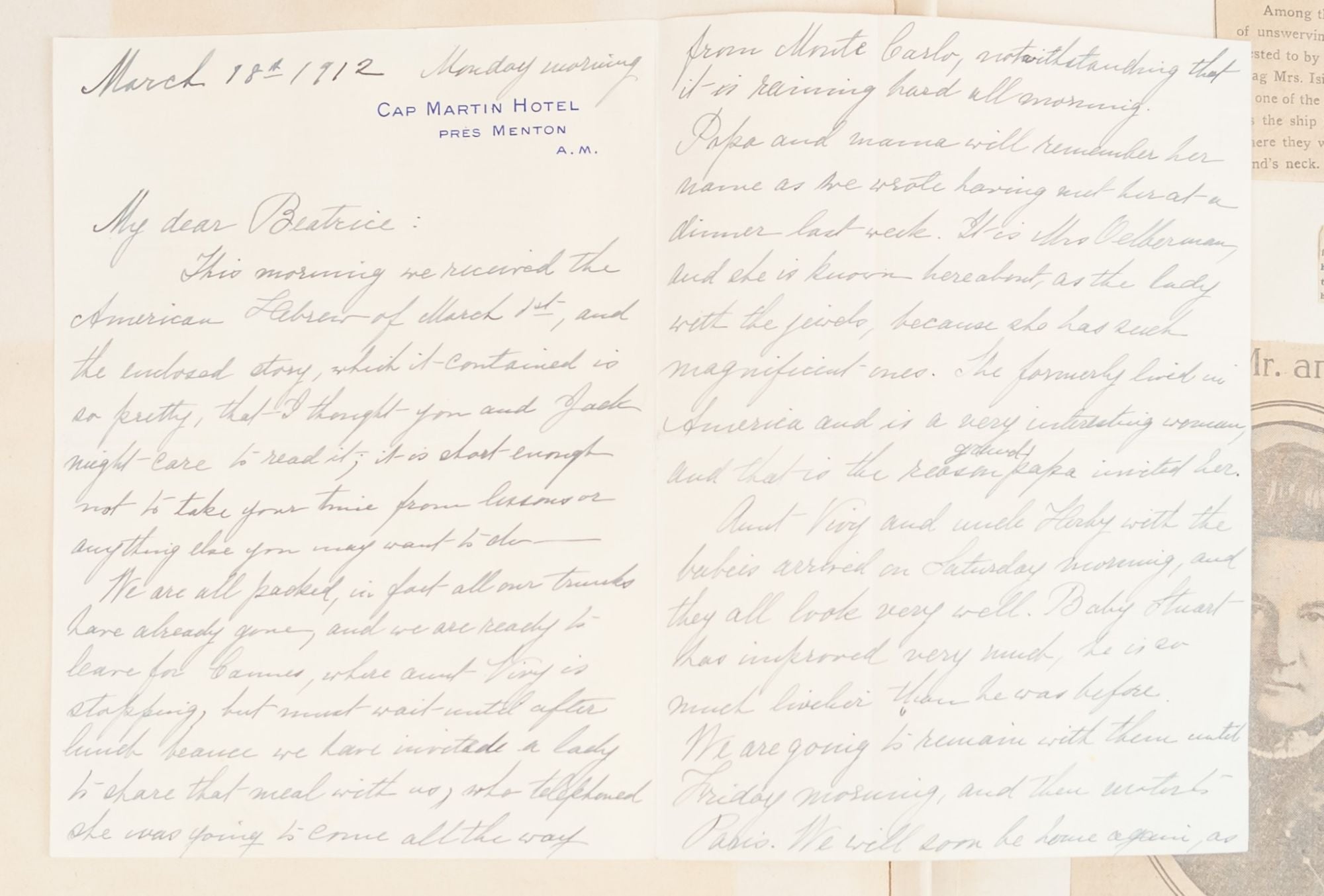 ISIDOR AND IDA STRAUS SCRAPBOOK WITH ALS FROM IDA STRAUS by Straus, Ida ...