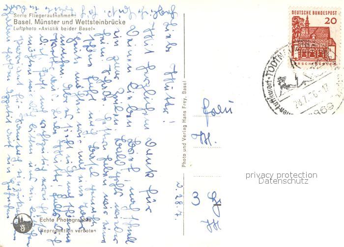 Postkarte Carte Postale 12941893 Basel BS Muenster Wettsteinbruecke ... Postkarte Carte Postale 12941893 Basel BS Muenster Wettsteinbruecke ...