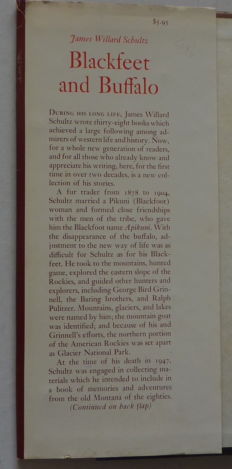 Blackfeet and Buffalo - Memories of Life among the Indians by Schultz ...