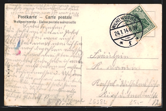 Ansichtskarte Wilhelmshaven, Dampfer SMS Weissenburg, Kapitän mit ...