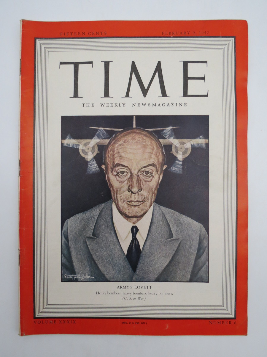 TIME MAGAZINE FEBRUARY 9, 1942 (ARMY'S LOVETT COVER): (1942) Magazine ...