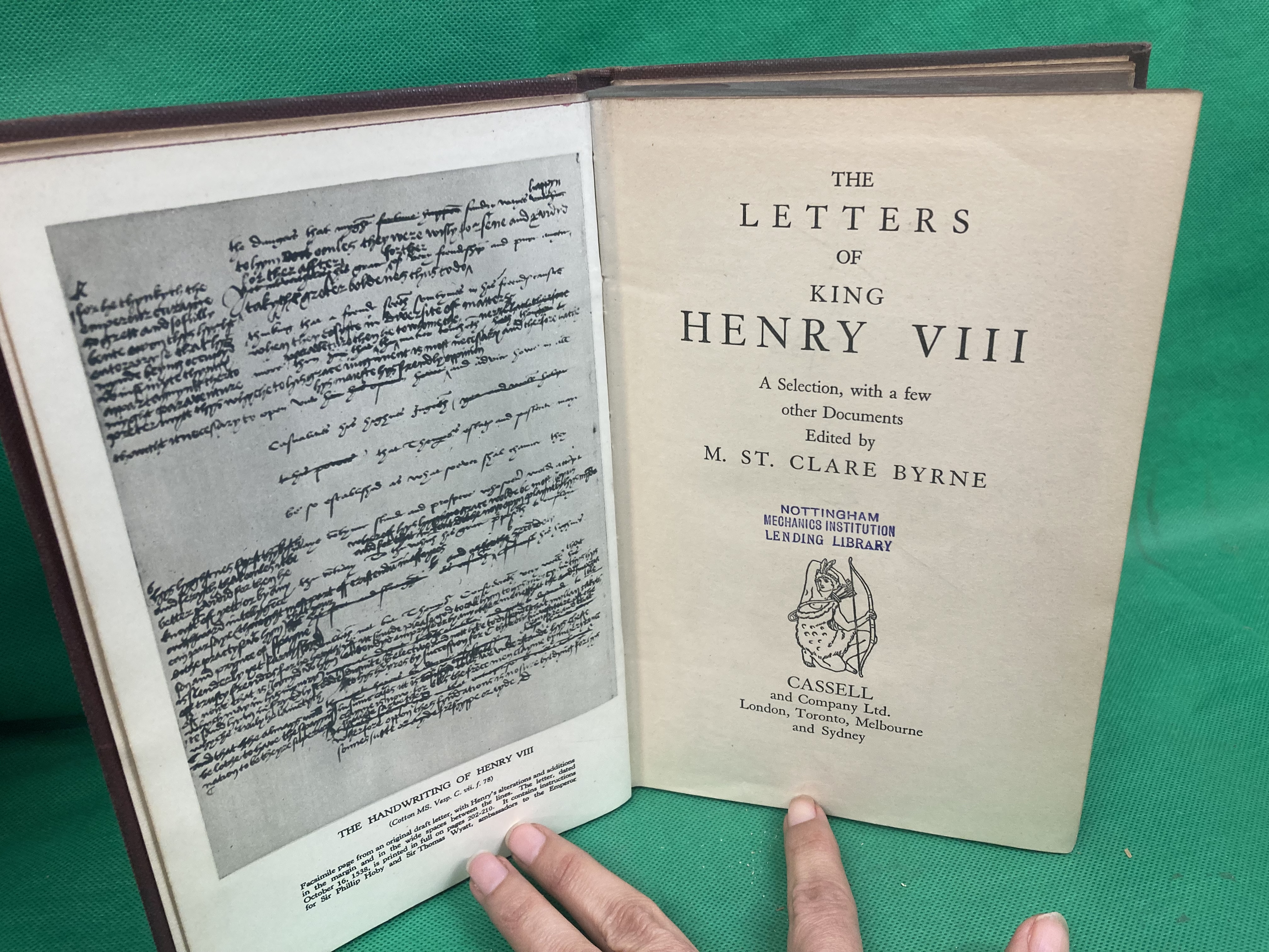 THE LETTERS OF KING HENRY VIII A Selection with. documents Byrne 1936 ...