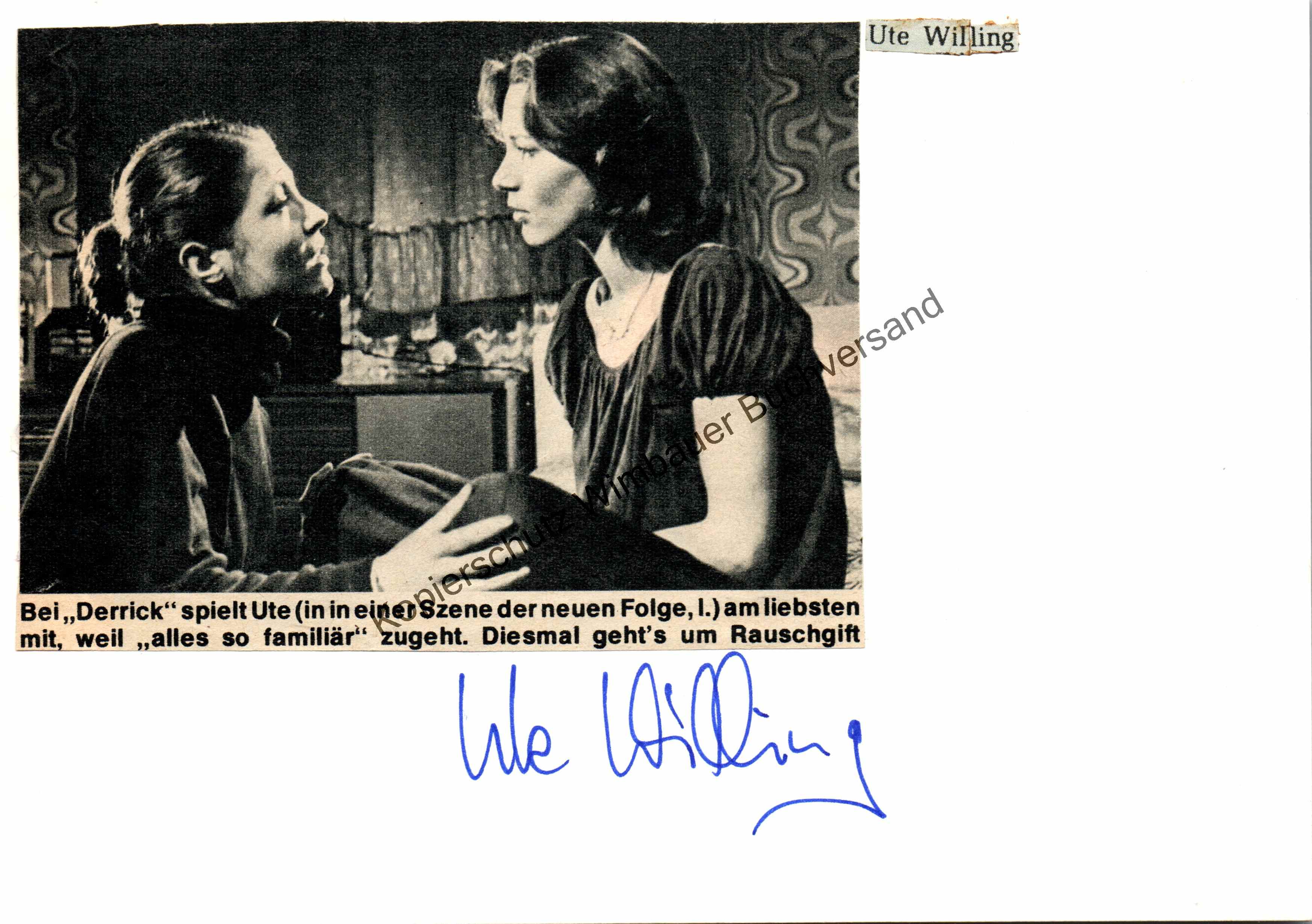 Original Autogramm Ute Willing /// Autograph signiert signed signee von ...