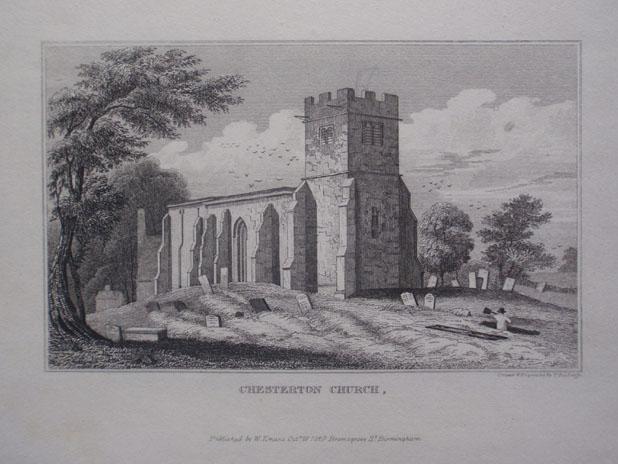Original Antique Engraving Illustrating Chesterton Church in ...