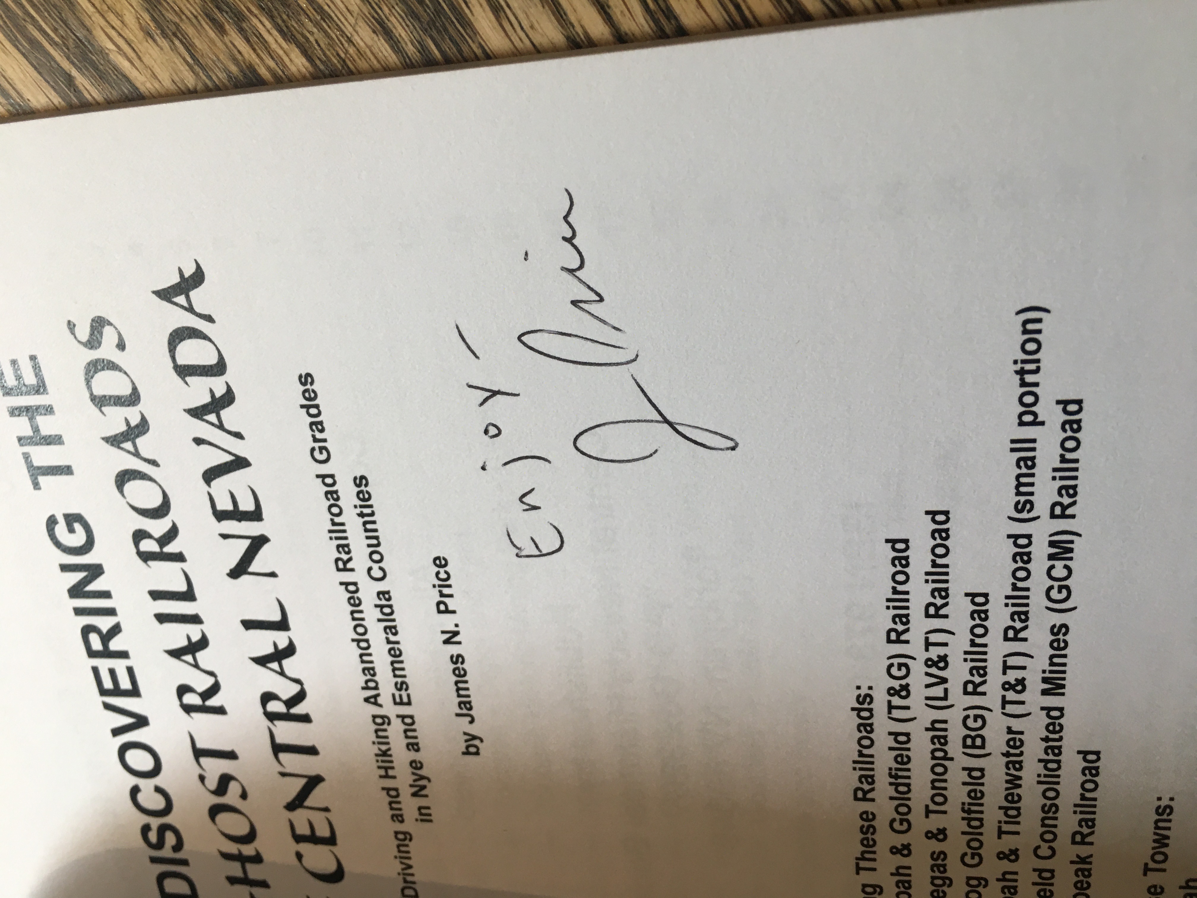 Signed. Discovering the Ghost Railroads of Central Nevada: Driving and ...