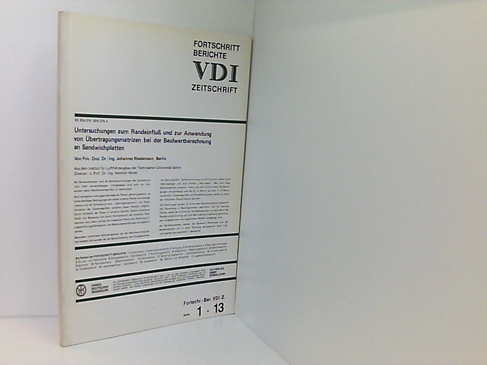 Untersuchungen zum Randeinfluß und zur Anwendung von Übertragunsmatrizen bei der ...