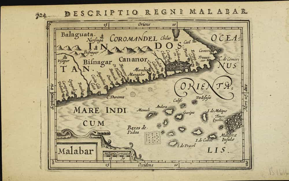 Malabar de BERTIUS, Petrus: (1616) Mapa | Clive A. Burden Ltd.
