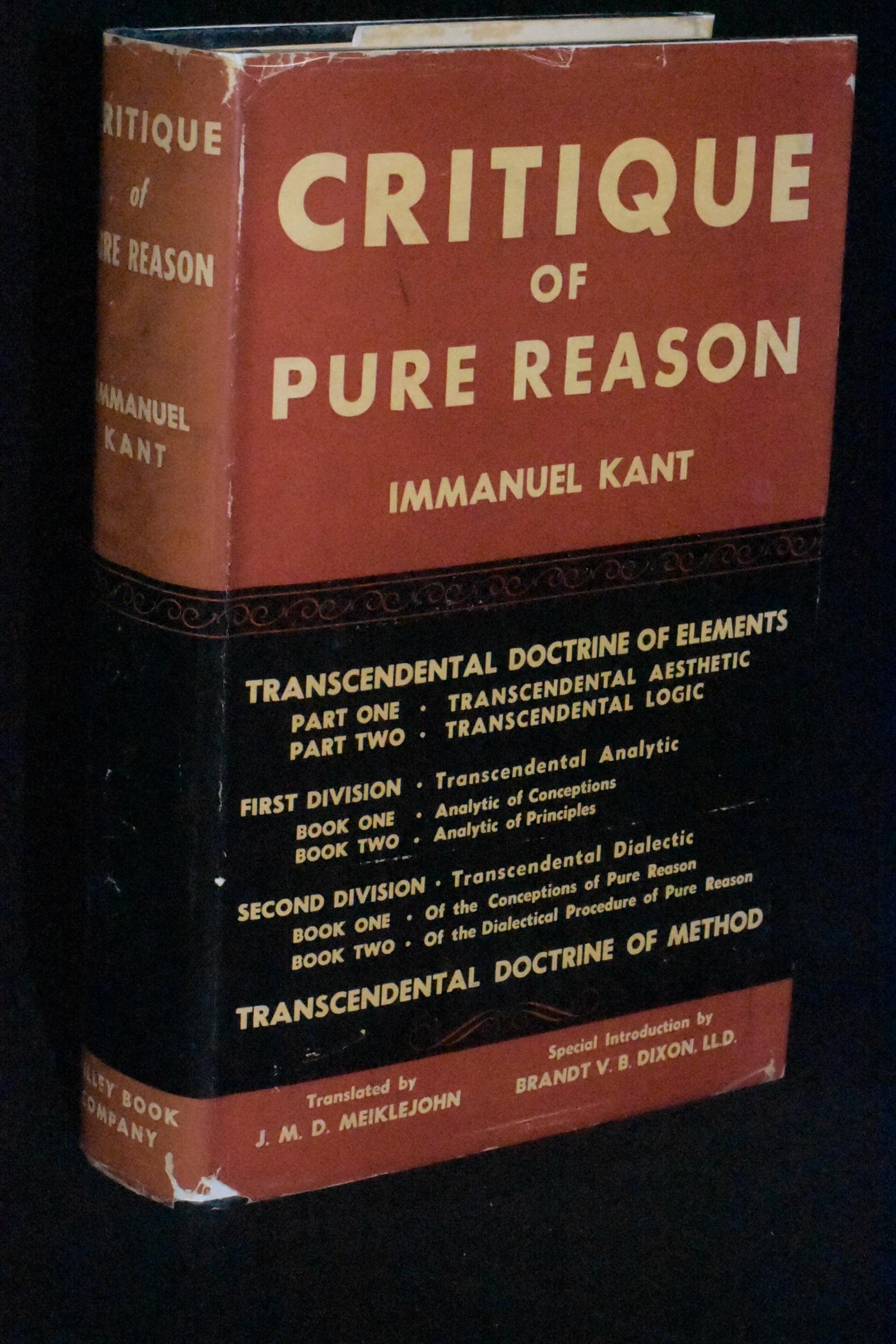 Critique Of Pure Reason By Immanuel Kant Author J M D Meiklejohn