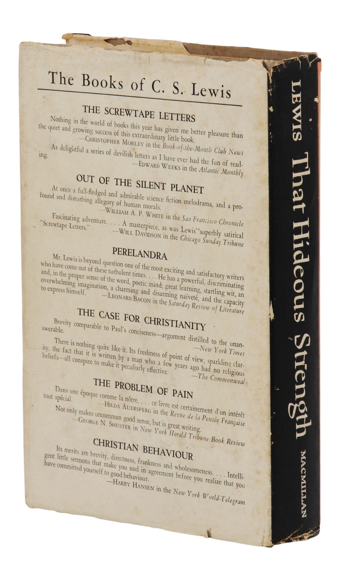 That Hideous Strength by Lewis, C.S.: Very Good+ (1946) First American ...