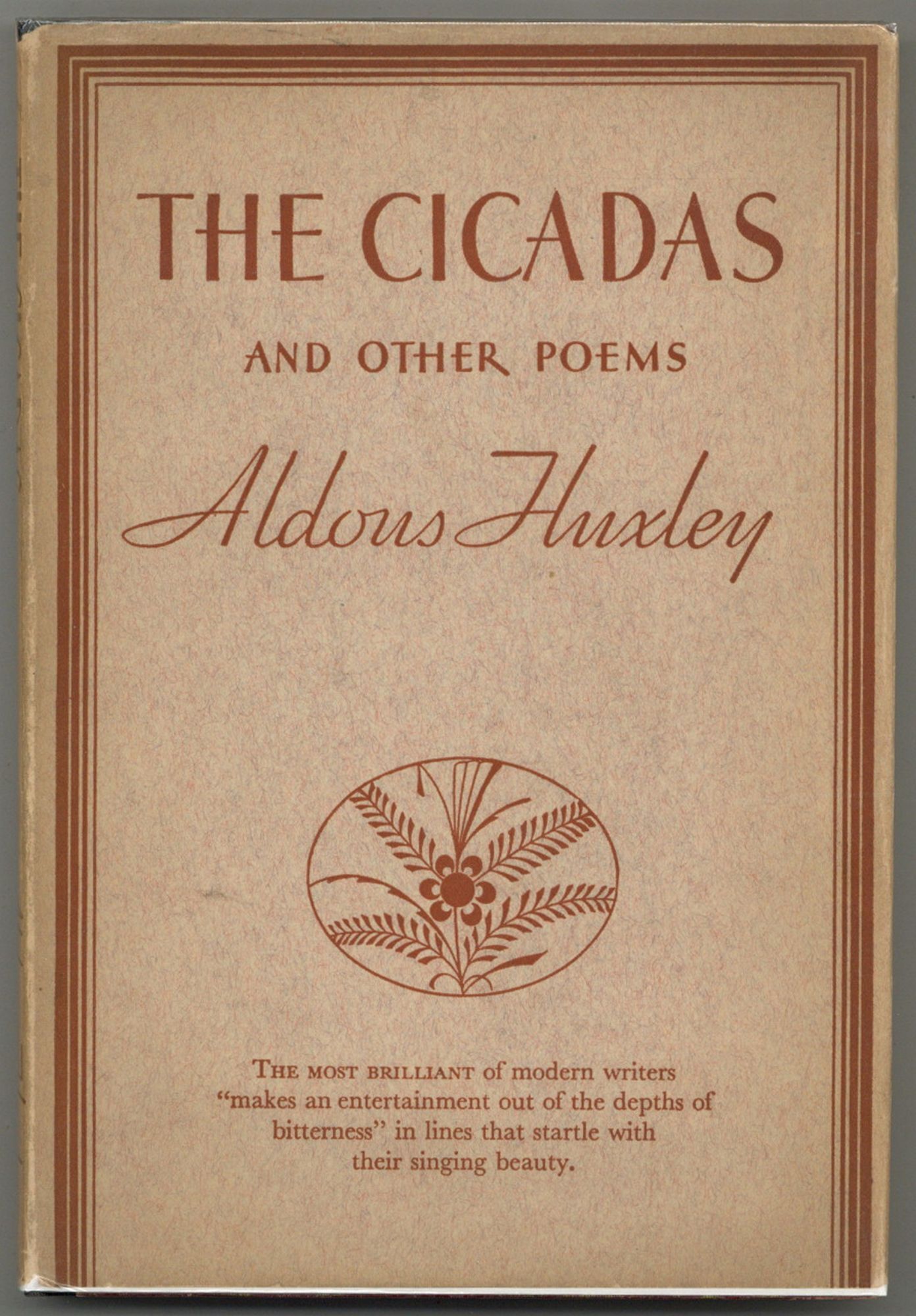 The Cicadas and Other Poems by HUXLEY, Aldous: Fine Hardcover (1931 ...