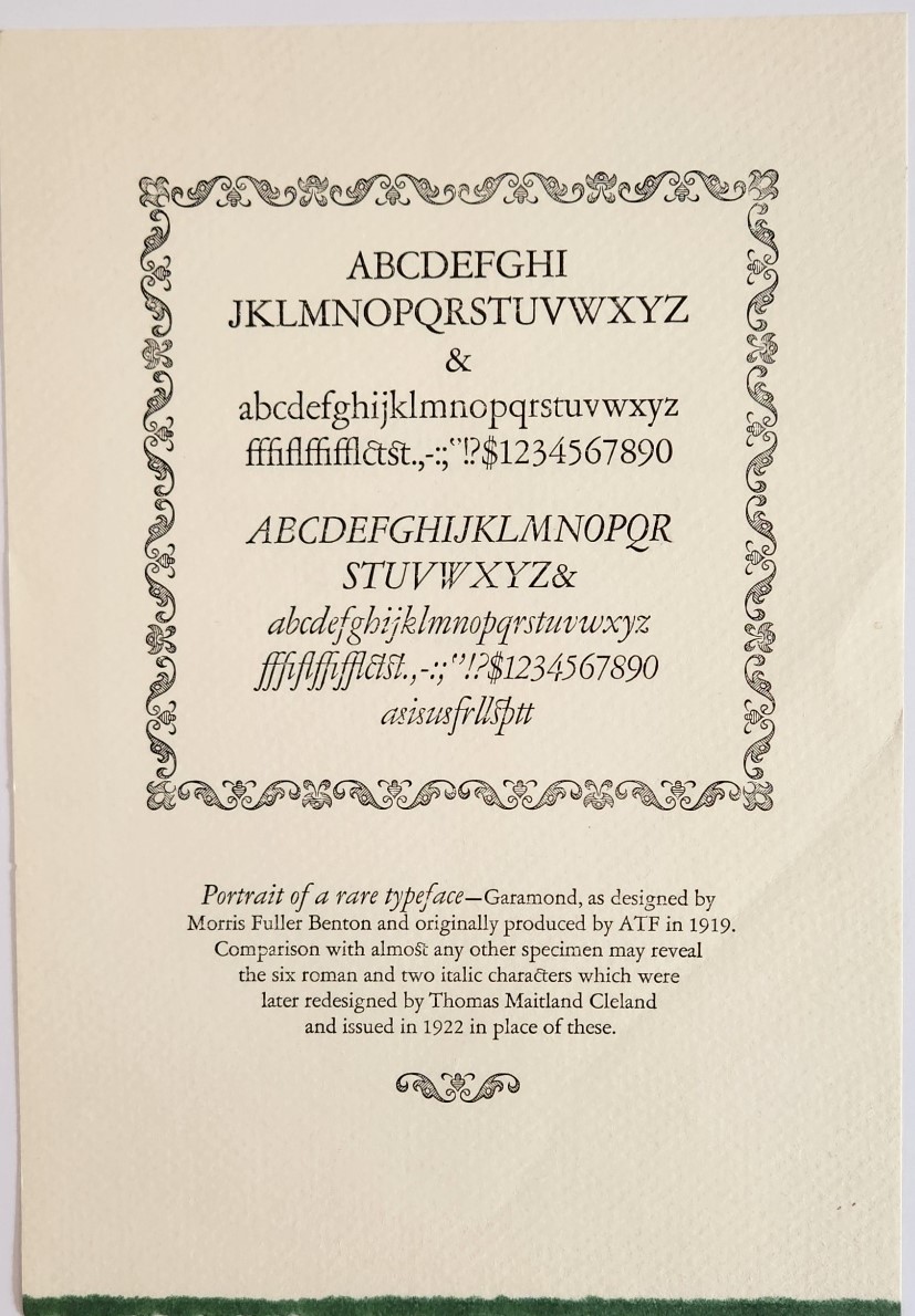 Portrait of a Rare Typeface - Garamond (First Edition) by McGrew, Mac ...