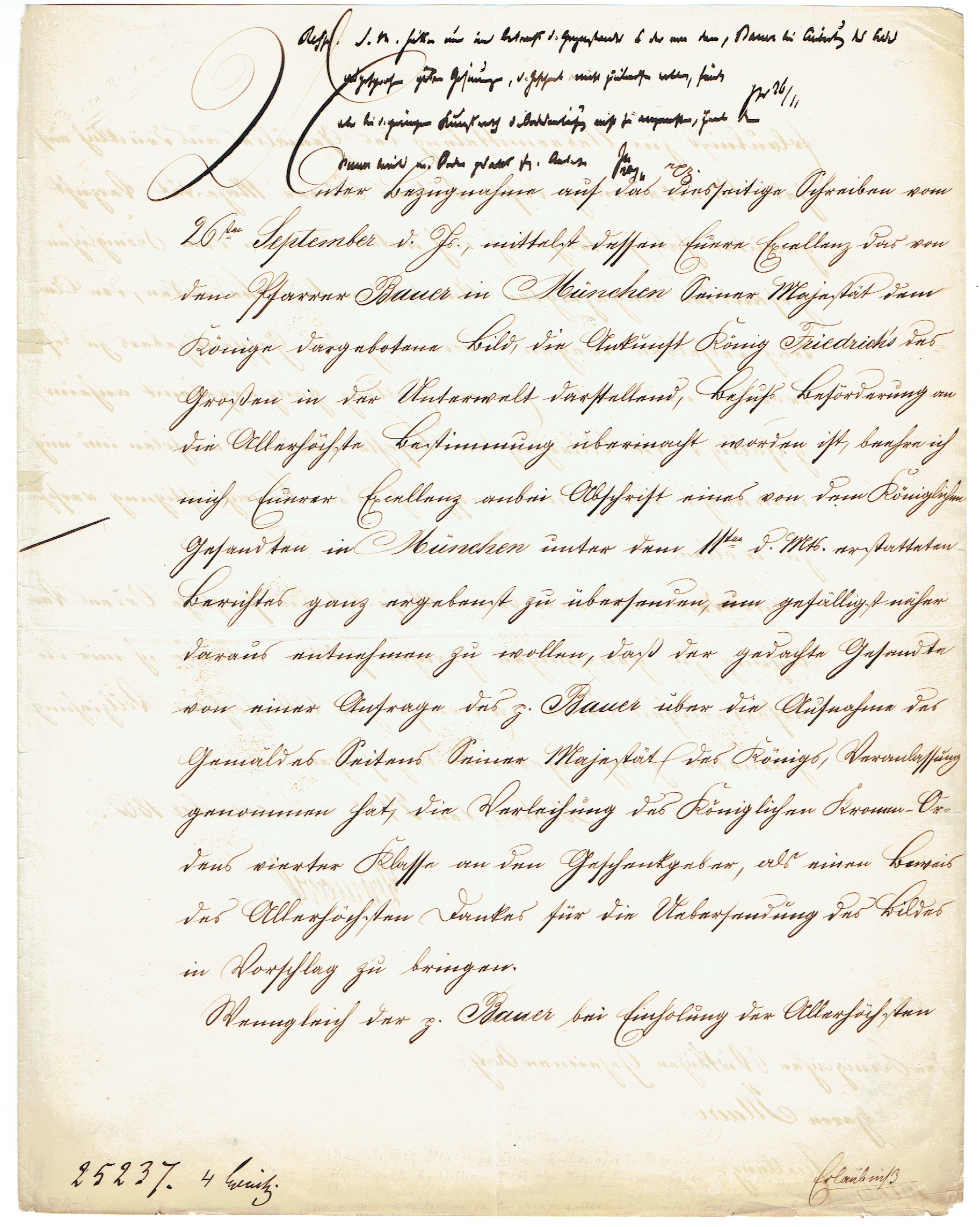 Brief mit eigenh. Unterschrift. von Bismarck, Otto Fürst von ...