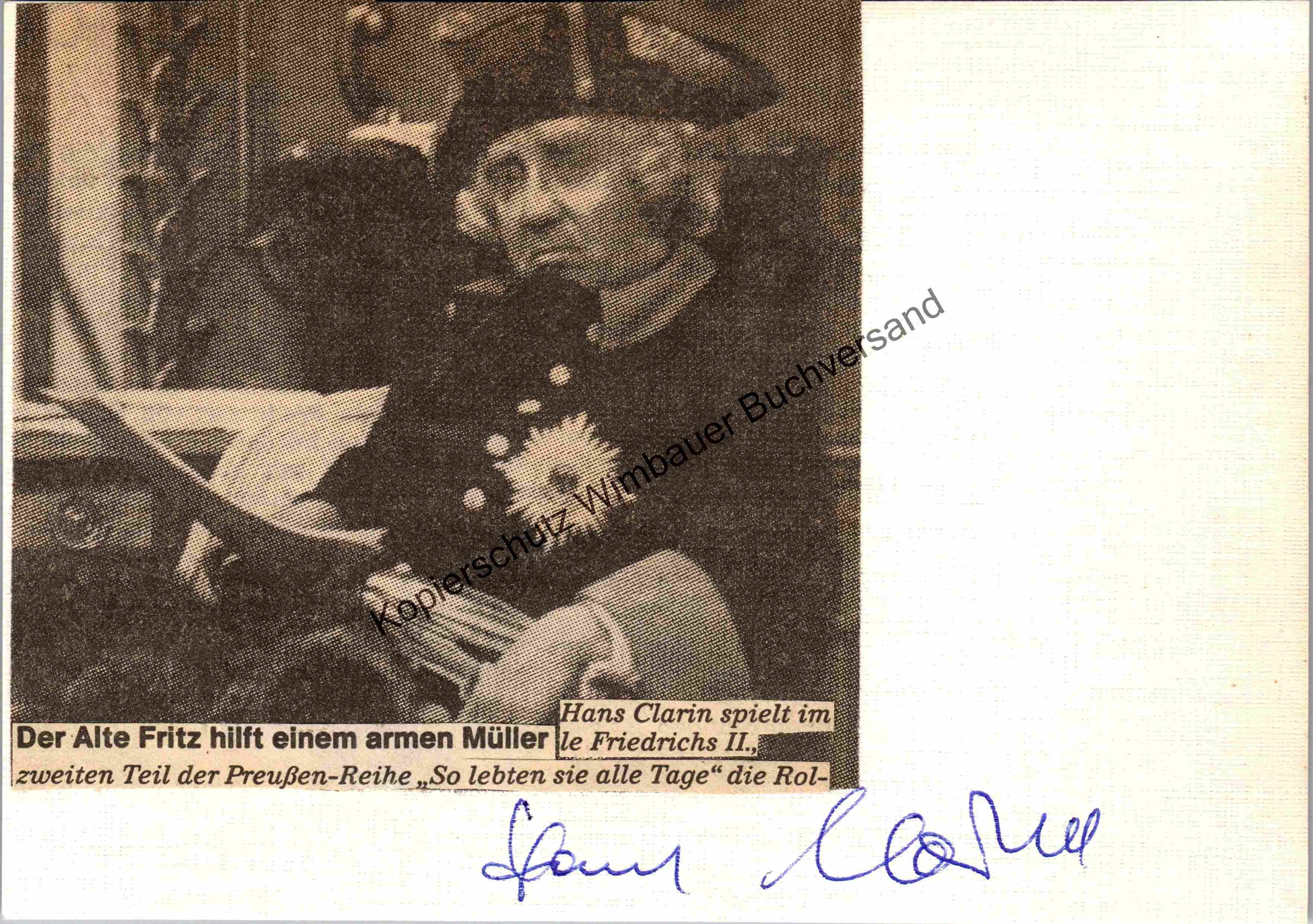 Original Autogramm Hans Clarin (1929-2005) /// Autograph signiert ...