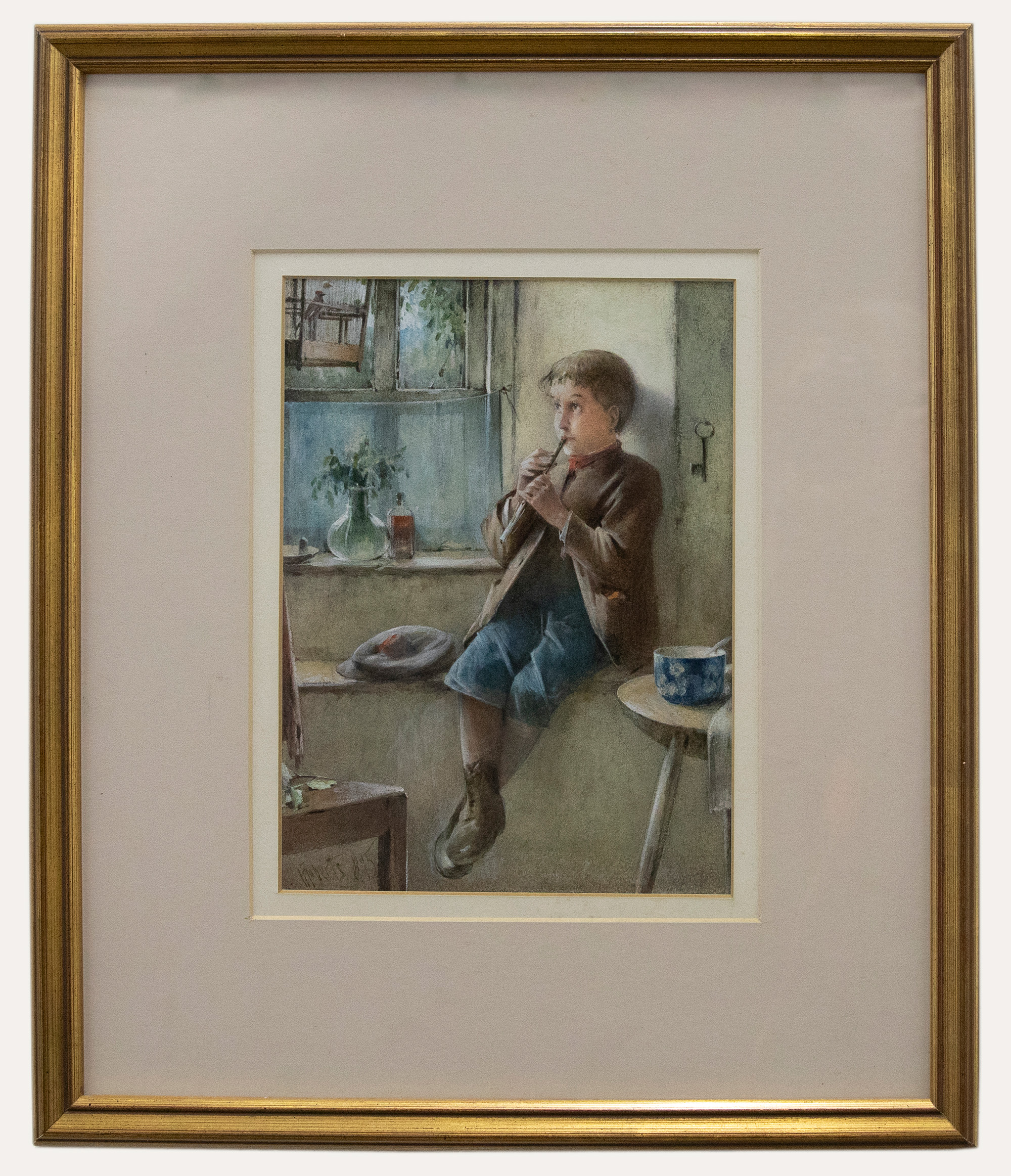 Henry Benjamin Roberts RBA (1832-1915) - Framed Watercolour, The Duet ...