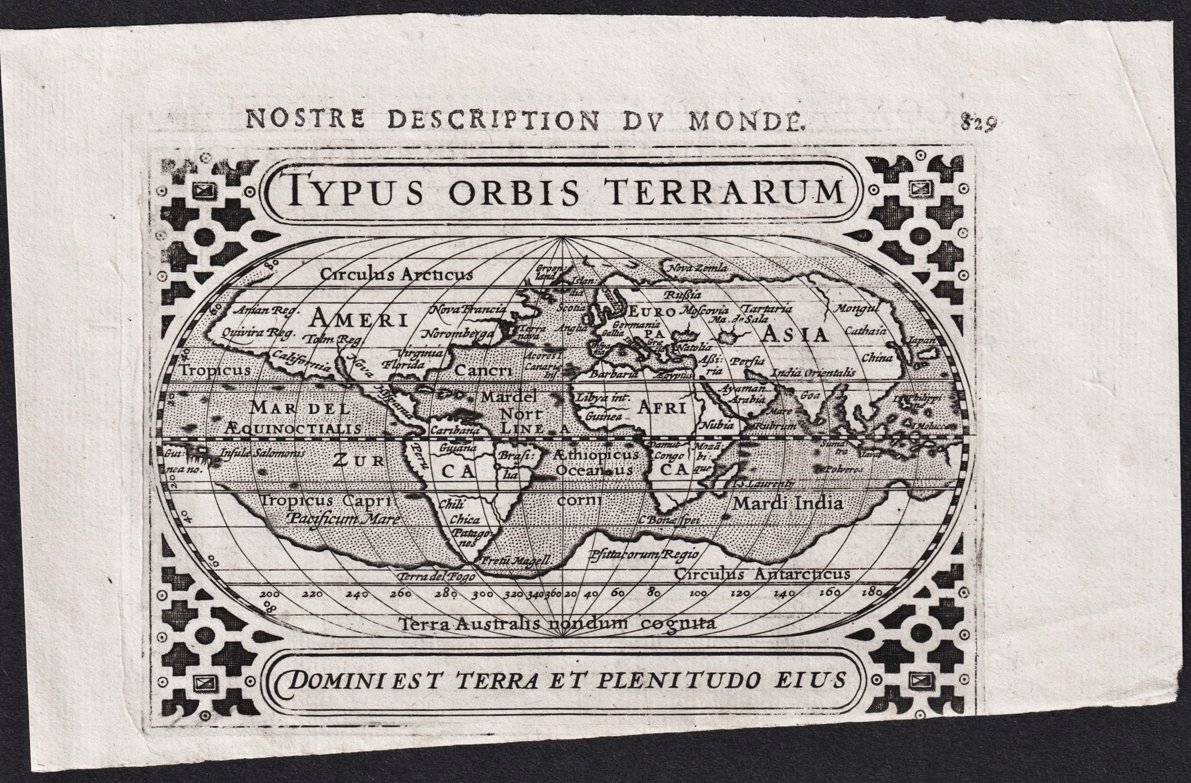 "Typus Orbis Terrarum" - World map Weltkarte Mappemonde von Jodocus ...