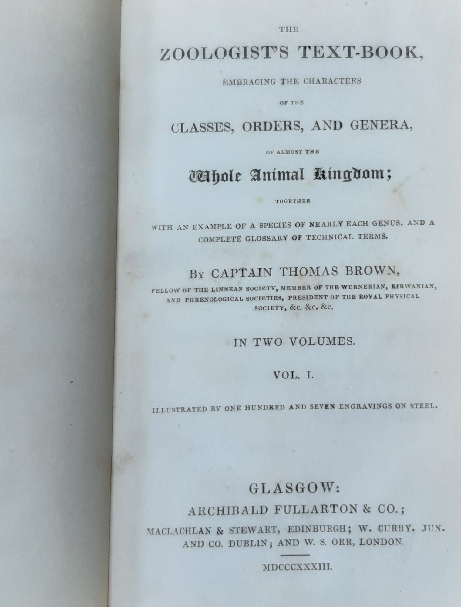 A ZOOLOGIST'S TEXT-BOOK Embracing the Characters of the Classes Orders ...