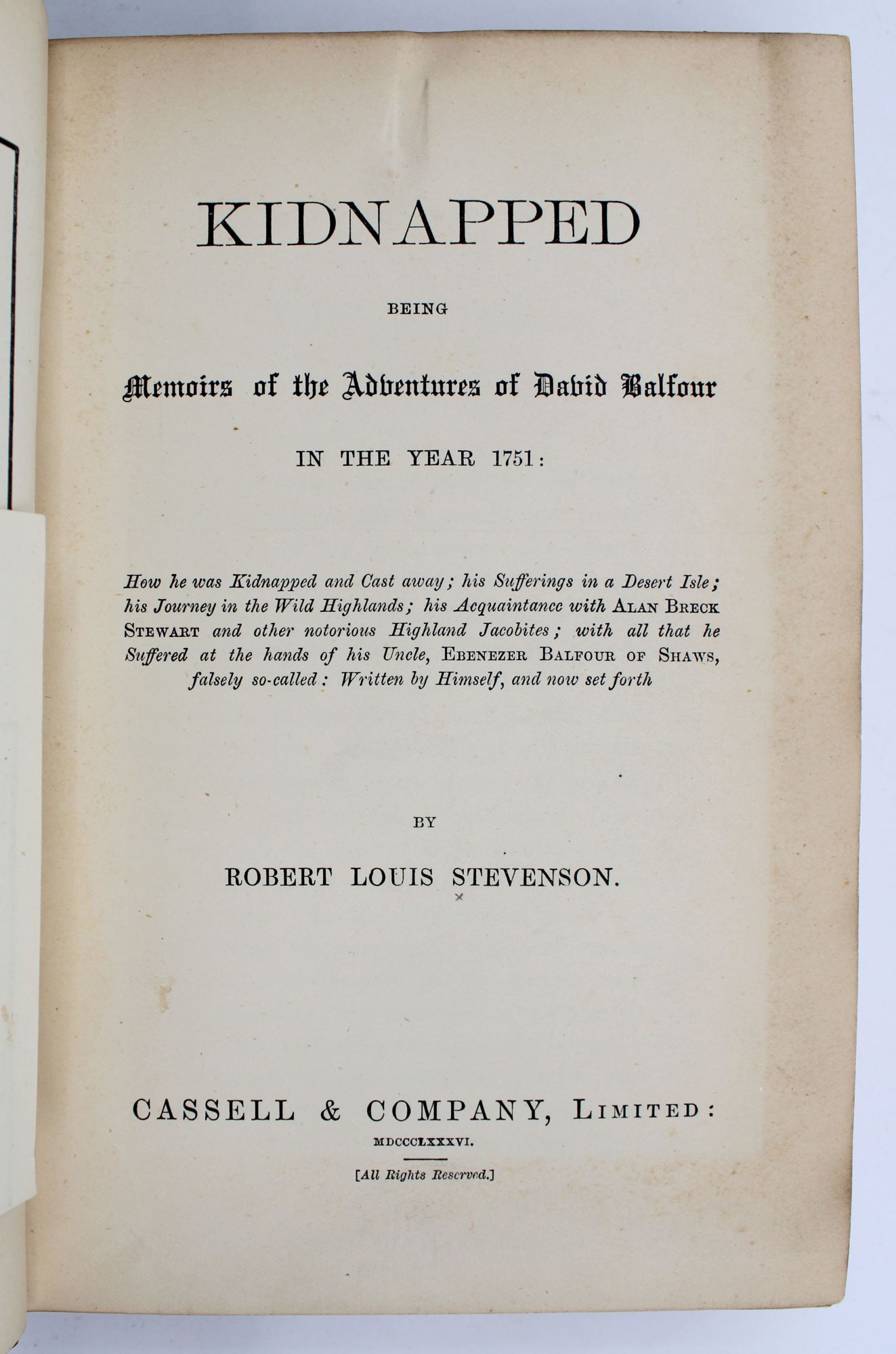 Kidnapped: Being Memoirs of the Adventures of David Balfour in the Year ...