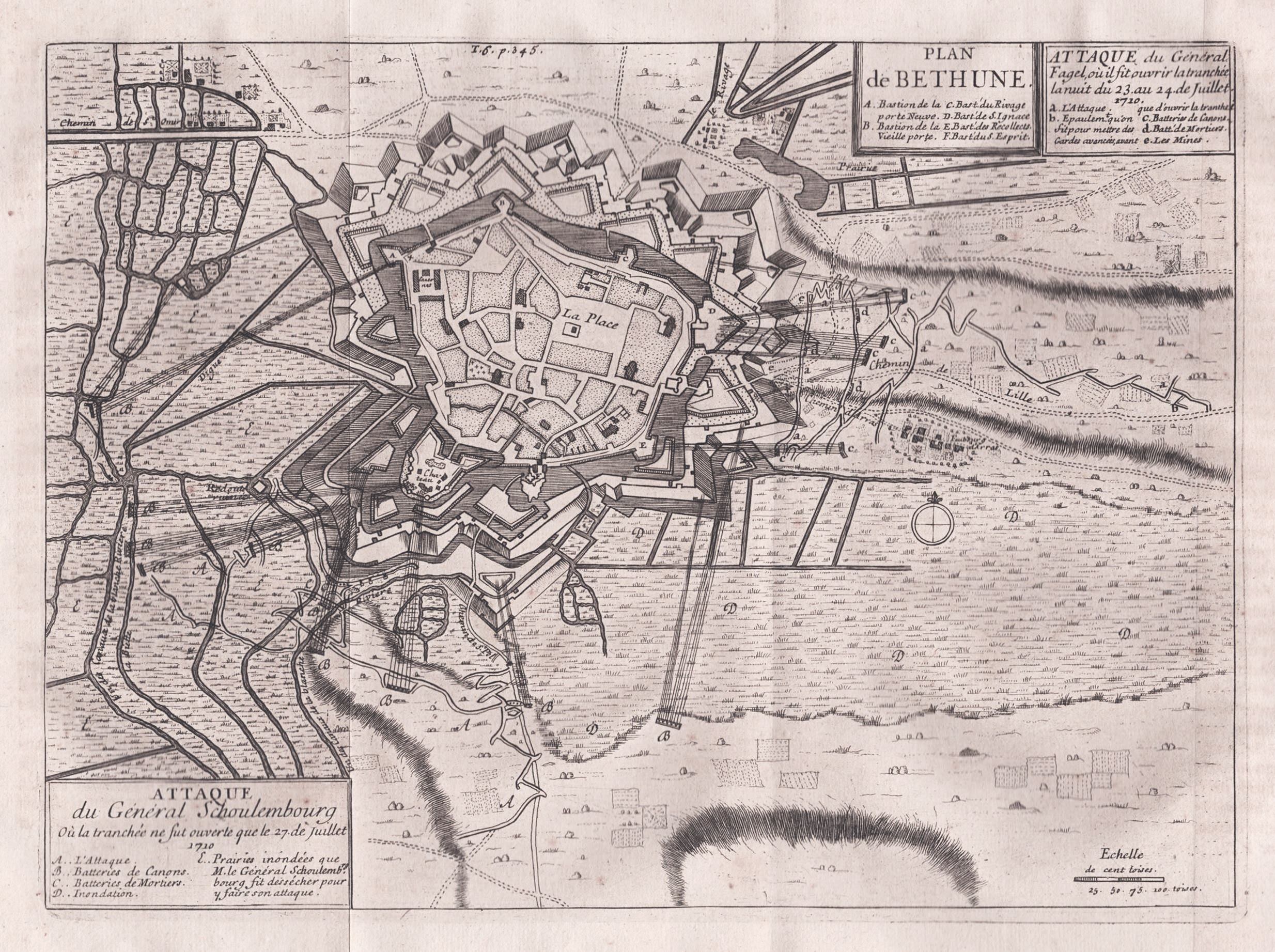 "Plan de Bethune" - Bethune Pas-de-Calais France Frankreich / Karte map ...