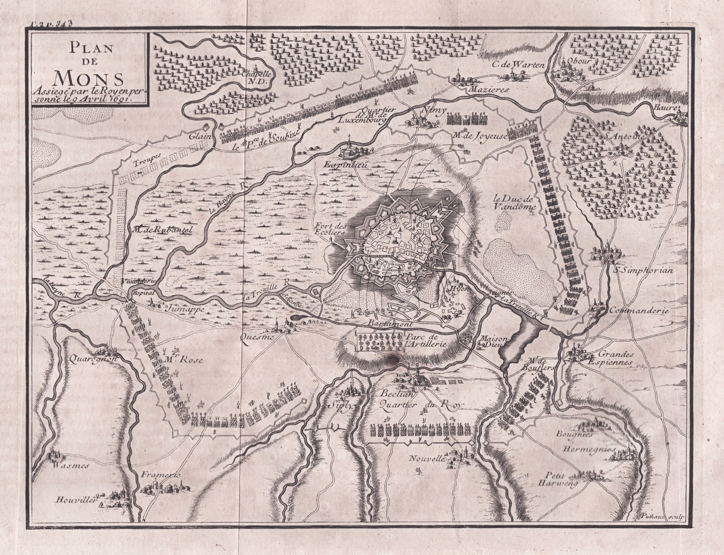 "Plan de Mons" - Mons / Belgique / Belgien / Belge / Karte map carte ...