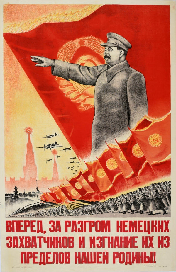 Original Vintage Poster Stalin German Invaders USSR WWII: (1944 ...