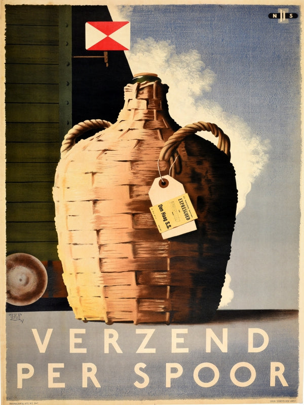 Send By Rail Wine Freight Dutch Railway: (1947) Kunst / Grafik / Poster ...