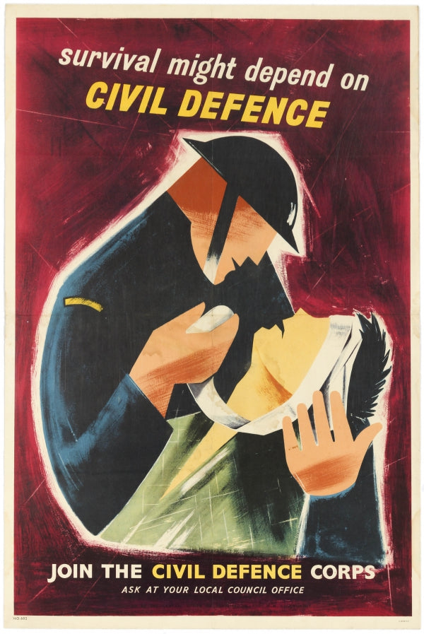 Civil Defence UK Midcentury Modern: (1950) Art / Print / Poster ...