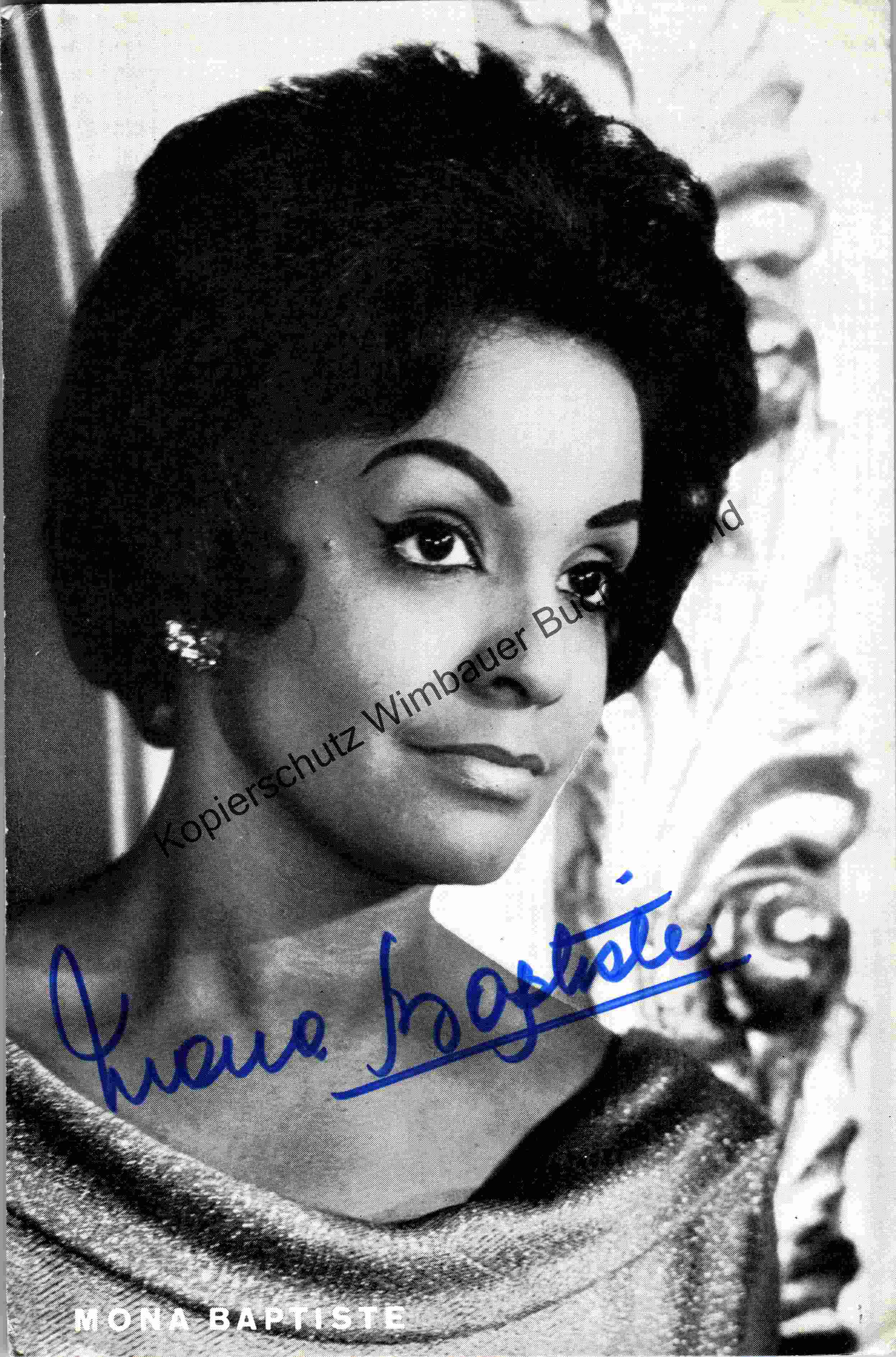 Original Autogramm Mona Baptiste (1928-1993) /// Autogramm Autograph ...