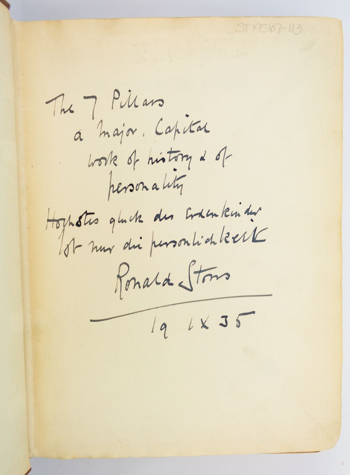 SEVEN PILLARS OF WISDOM by LAWRENCE, T. E.: (1935) | Phillip J. Pirages ...