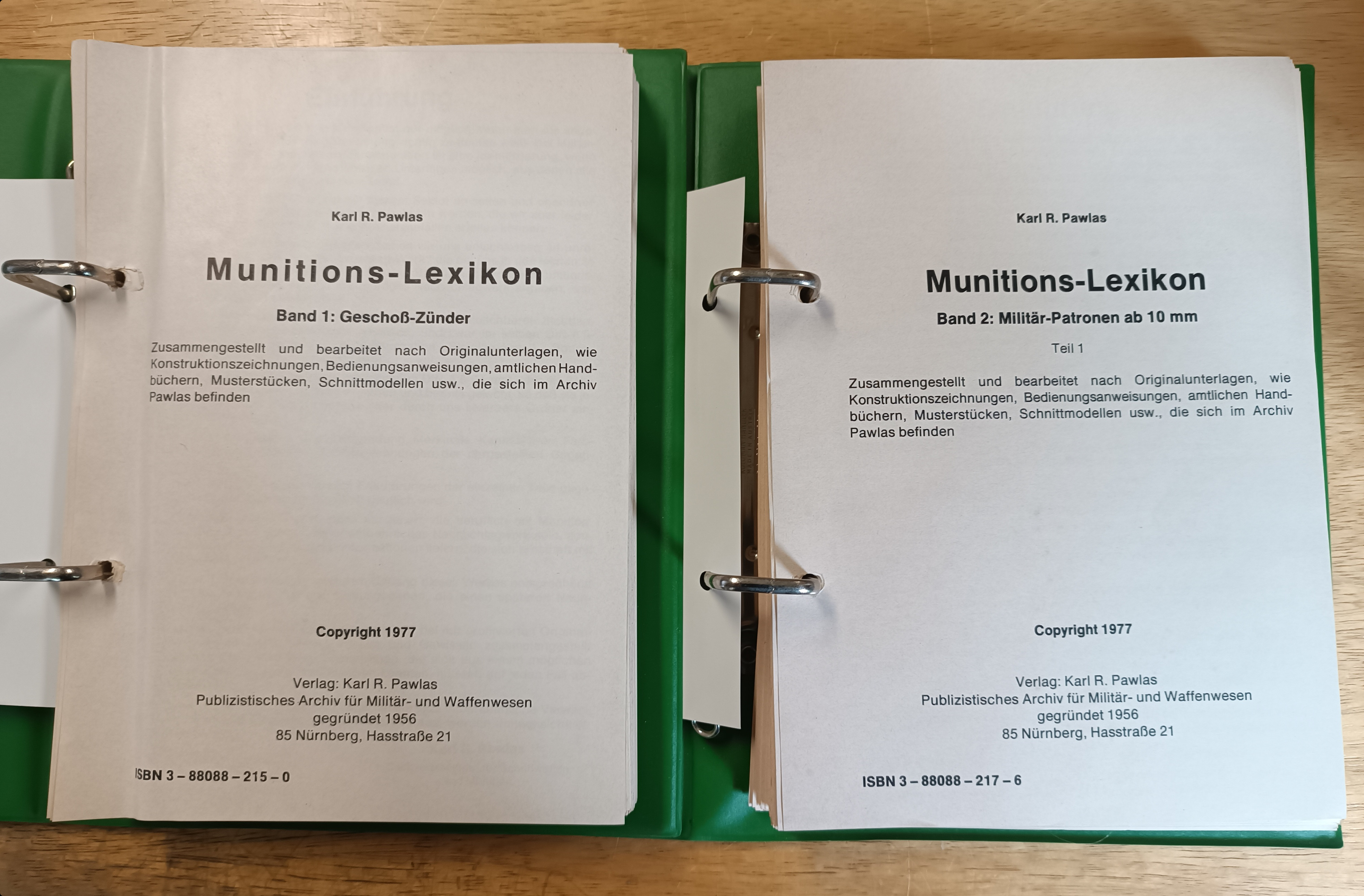 Munitions-Lexikon Bd. 1 und 2 by Pawlas, Karl R.: guter Zustand fester ...