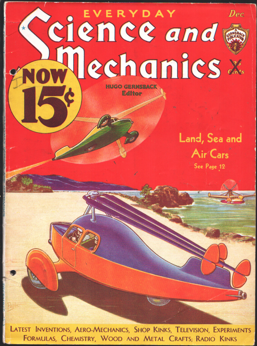 Everyday Science and Mechanics 12/1932-Hugo Gernsback-Fantasy cover ...