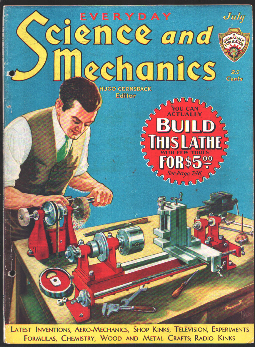 Everyday Science and Mechanics 7/1932-Hugo Gernsback-Fantasy cover ...