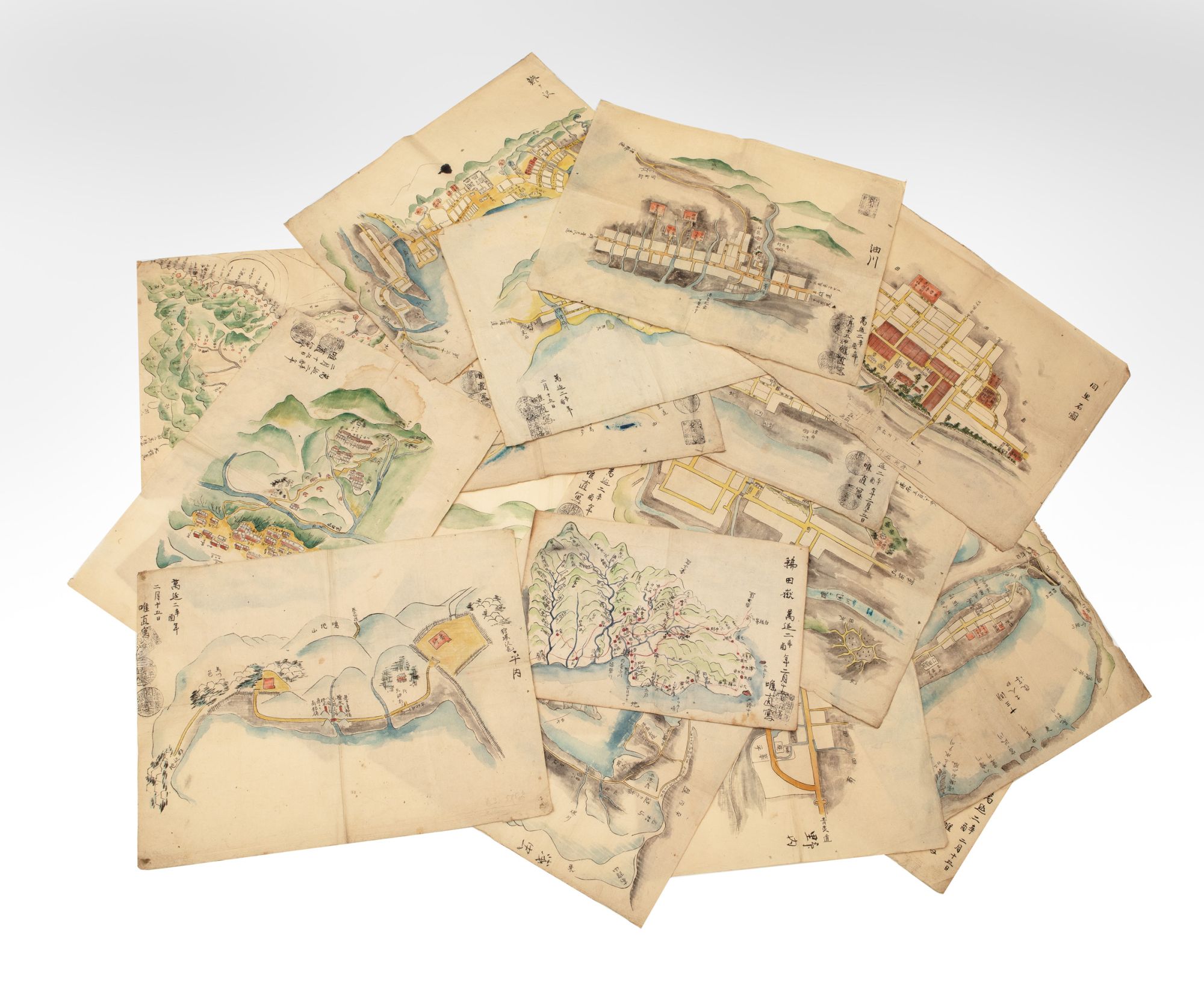 Maps, floor plans, drawings, & manuscripts on paper, various dimensions ...