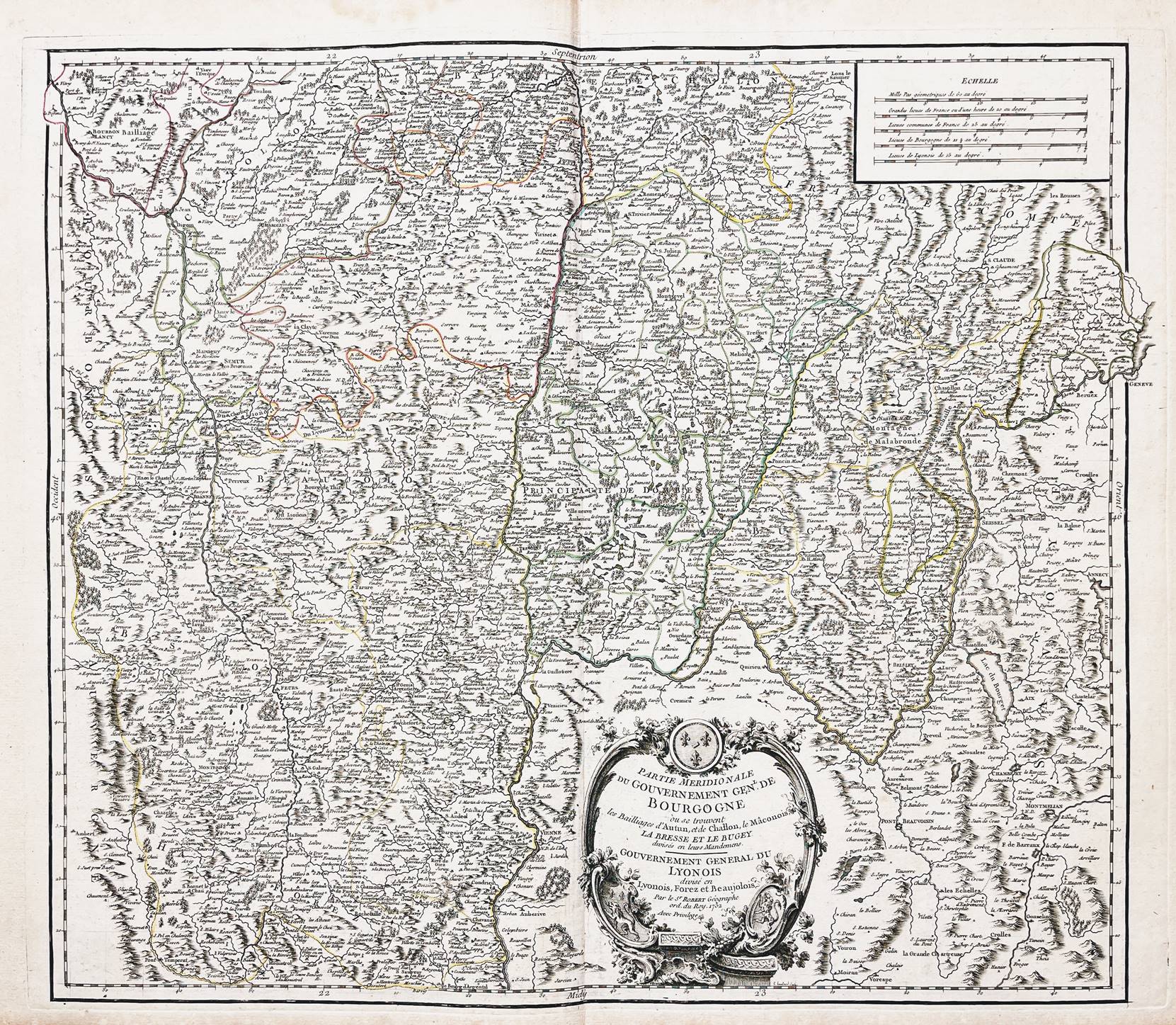 "Partie Meridionale du Gouvernement gen.l de Bourgogne ou se trouvent ...